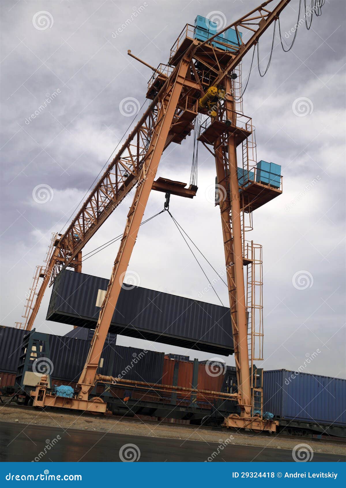 Crane with containers stock photo. Image of goods, outside - 29324418