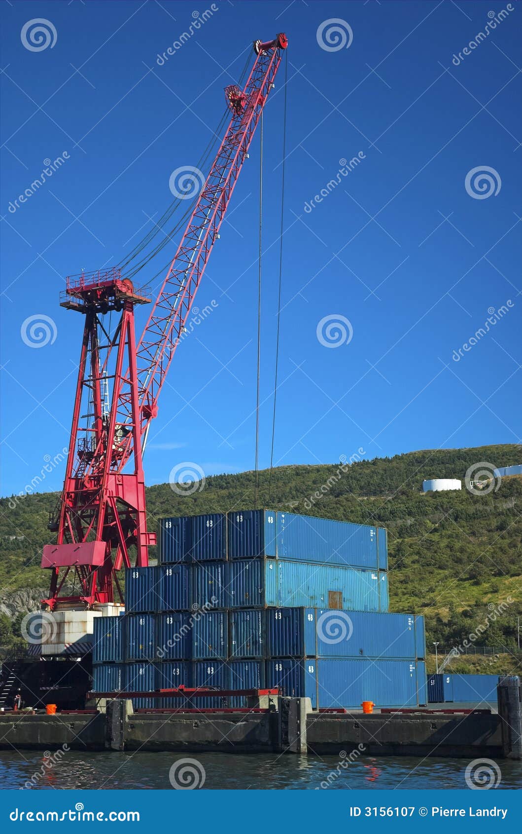 Crane and containers stock image. Image of large, delivery - 3156107