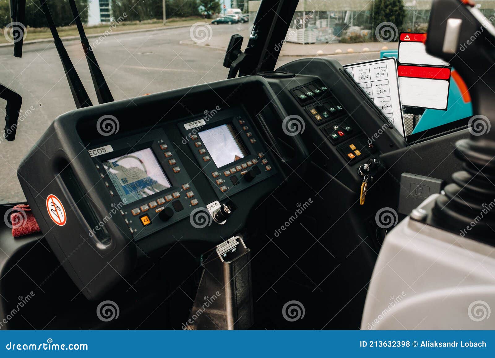 Crane Control Panel in the Driver`s Cab of a Car Crane Editorial Stock ...