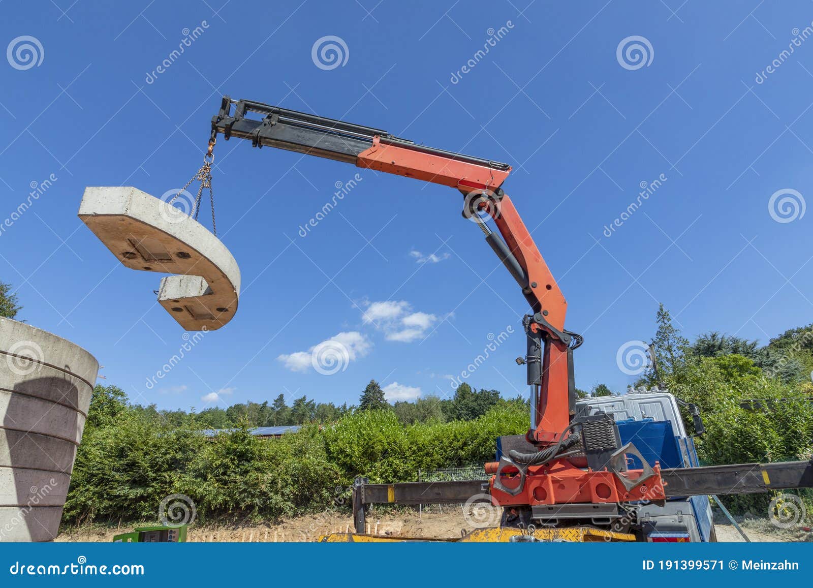 Crane with Counterweight Under Blue Sky Stock Image - Image of ...