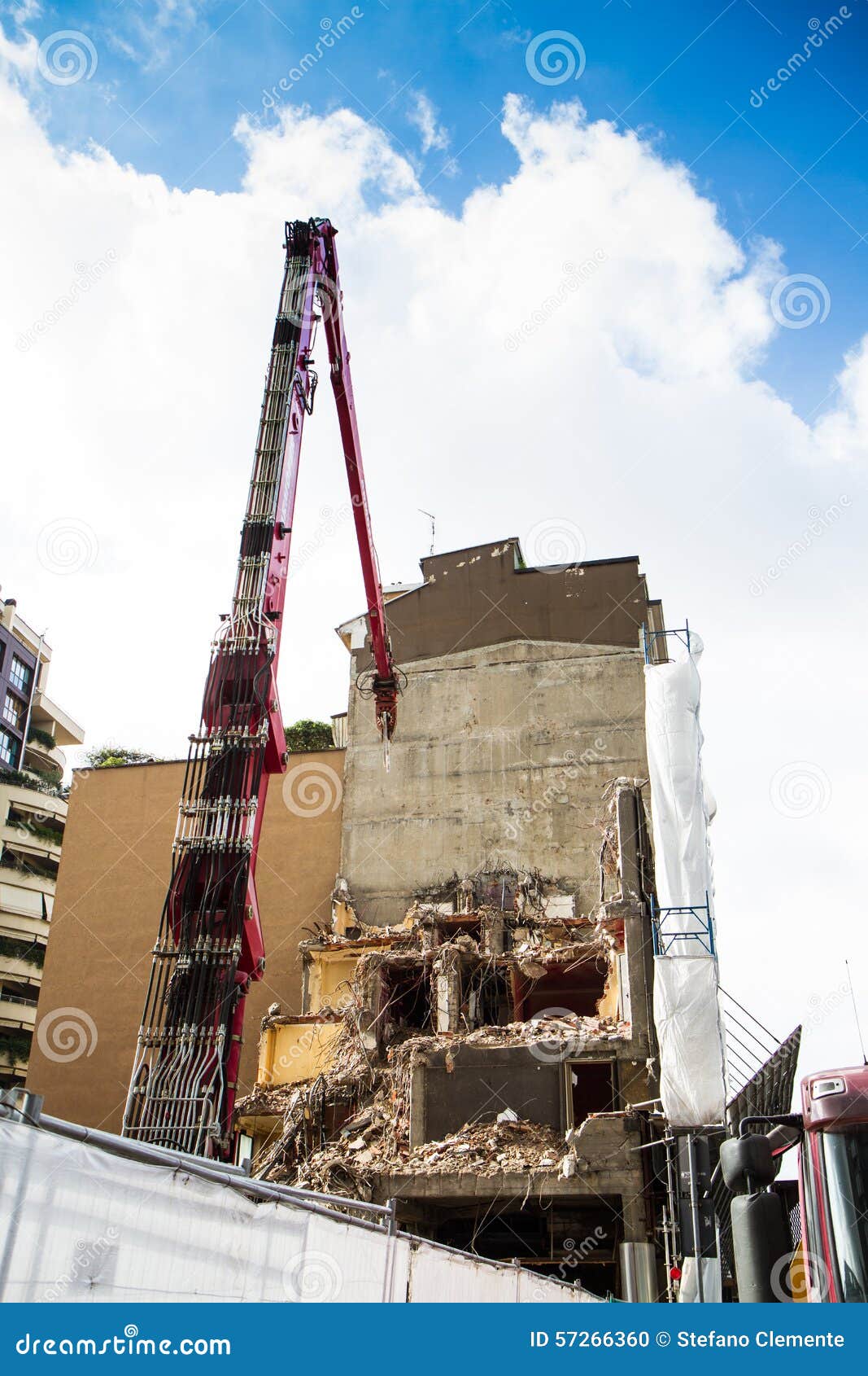 Crane Digger On Sea Water Floating Platform To Transport Excavator ...