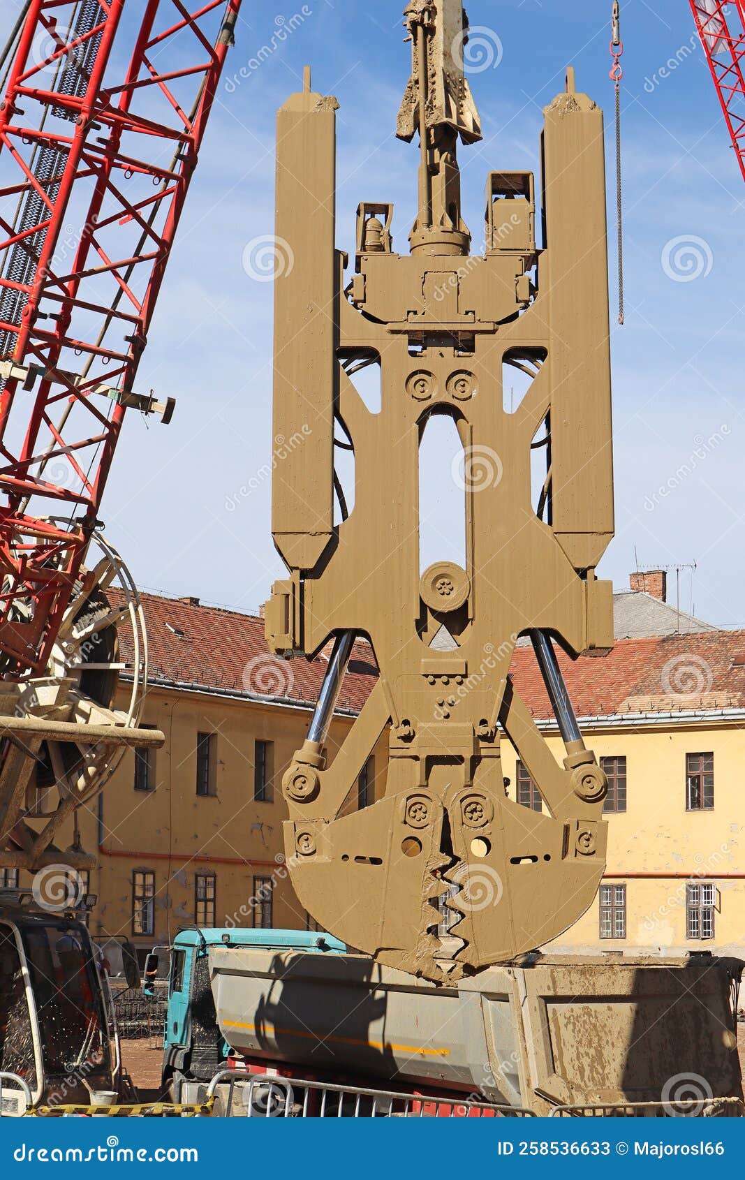 Crane and Drilling Machinery at the Construction Site Stock Image ...