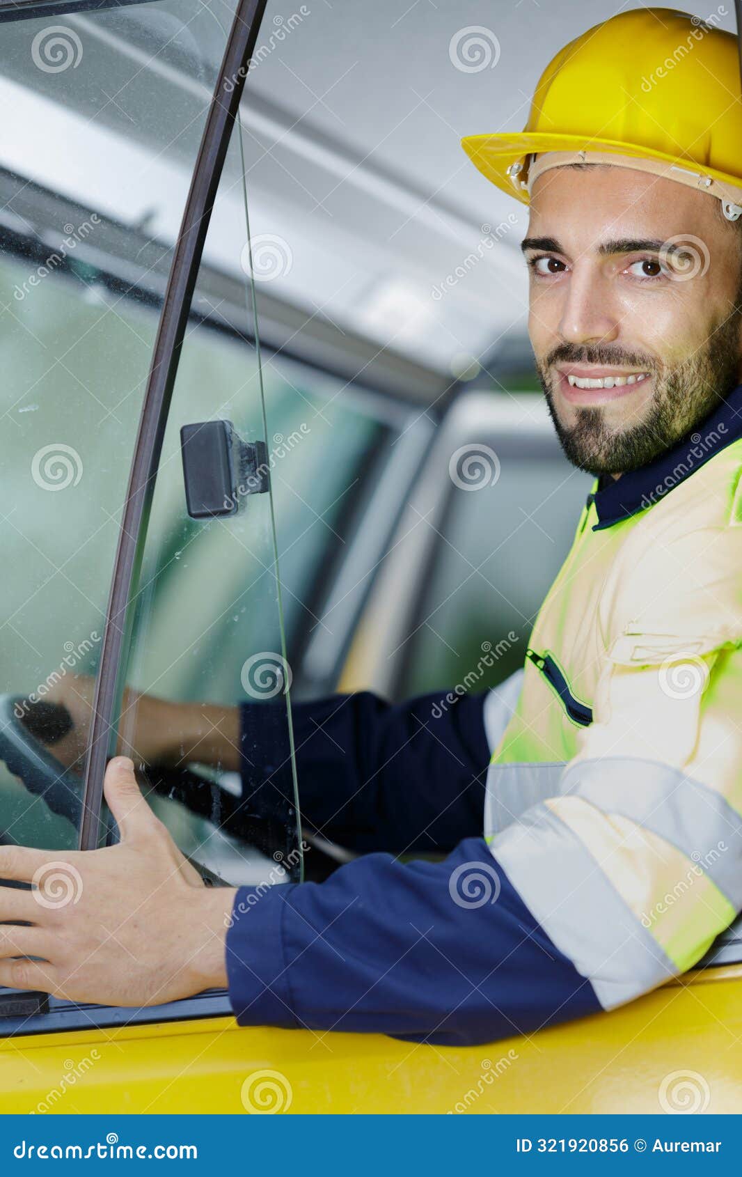 Crane Driver Inside Crane that he Operating Stock Photo - Image of ...