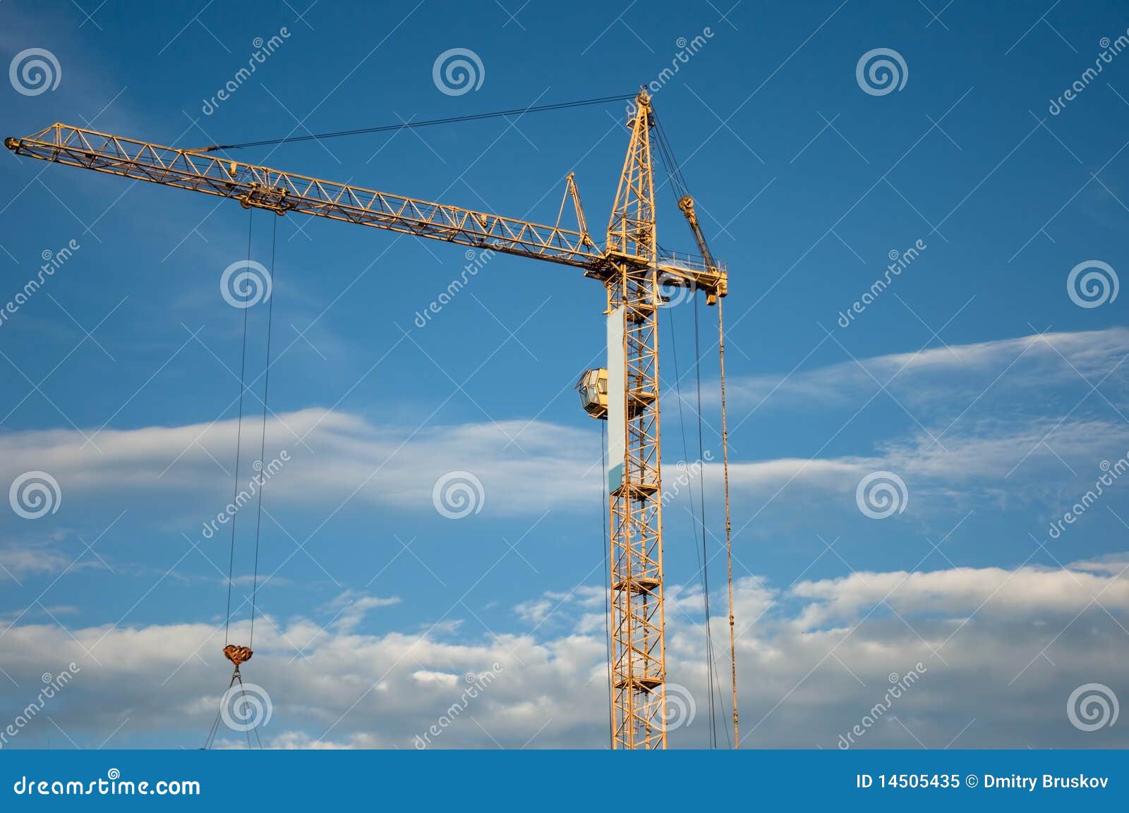The crane elevating stock image. Image of steel, equipments - 14505435