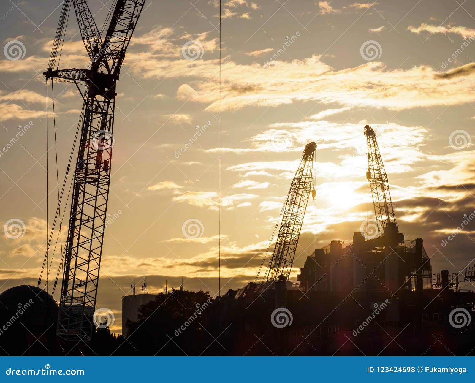 Crane Evening landscape stock photo. Image of landmark - 123424698