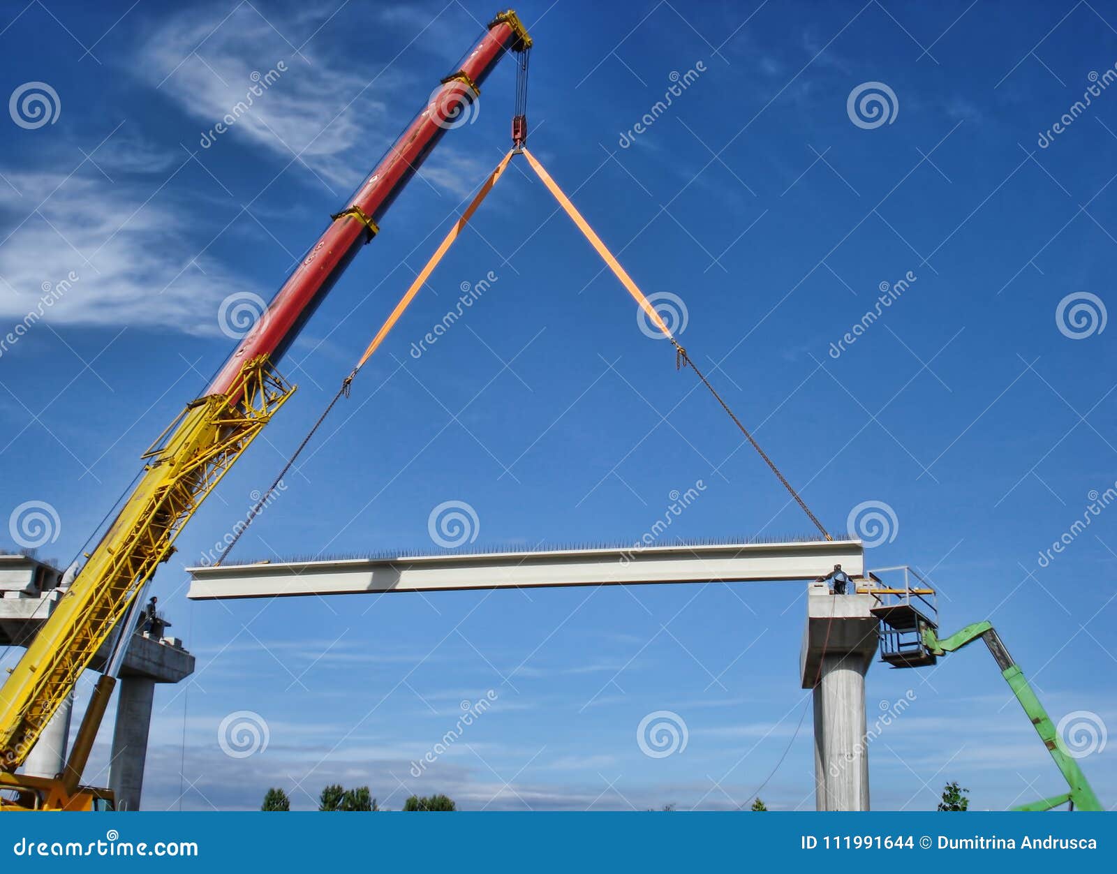 Crane fixed the beam stock photo. Image of iron, fixed - 111991644