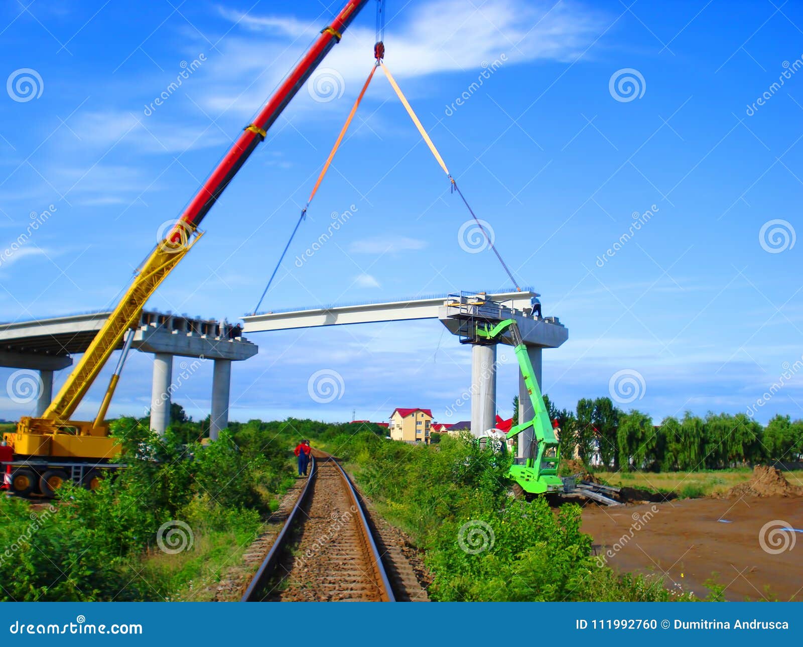 The bridge over railroad stock photo. Image of development - 111992760