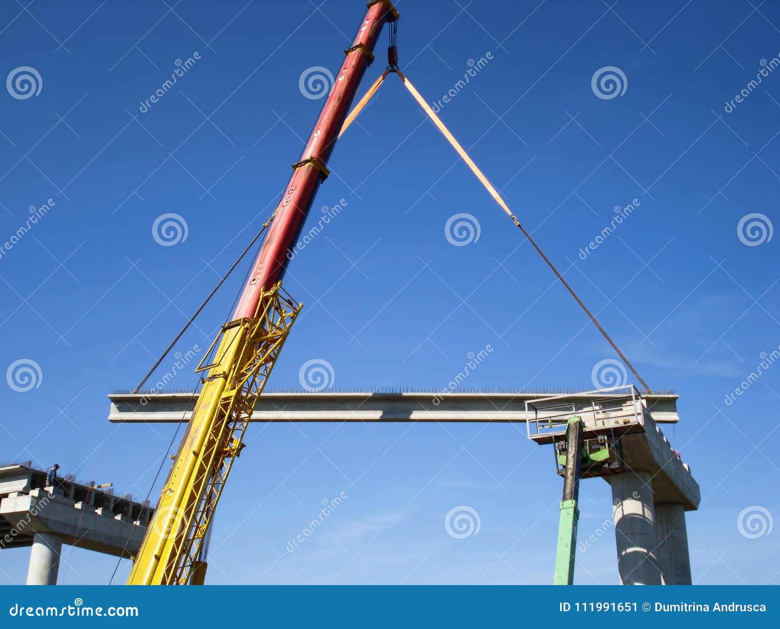 Crane fixed the beam stock image. Image of outdoor, heavy - 111991651