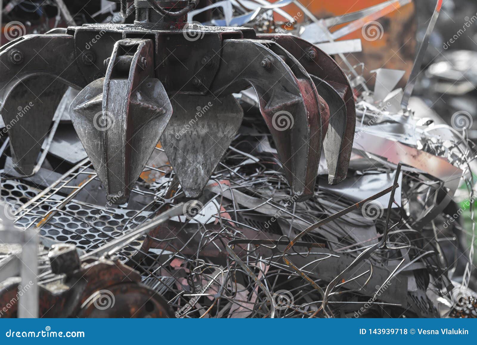 Crane Grabber Loading Metal Scrap Stock Photo - Image of garbage ...