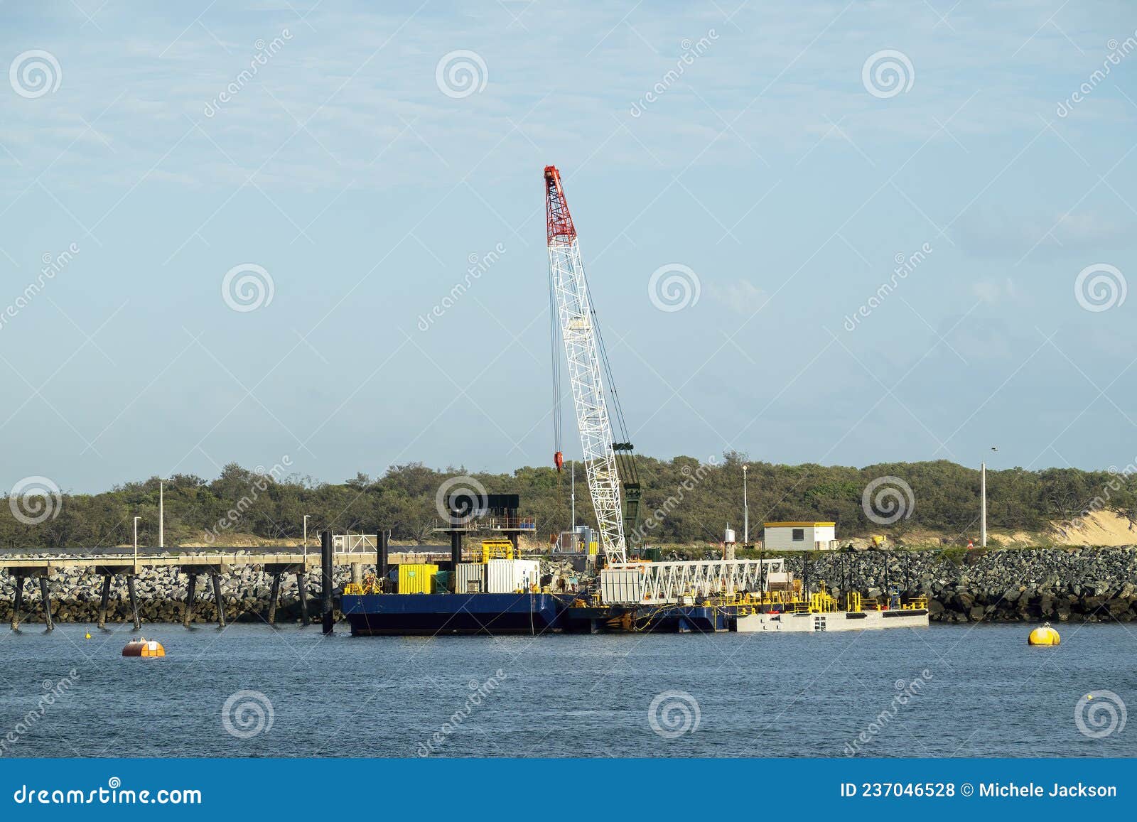 Crane at Harbor for Loading and Unloading Stock Photo - Image of harbor ...