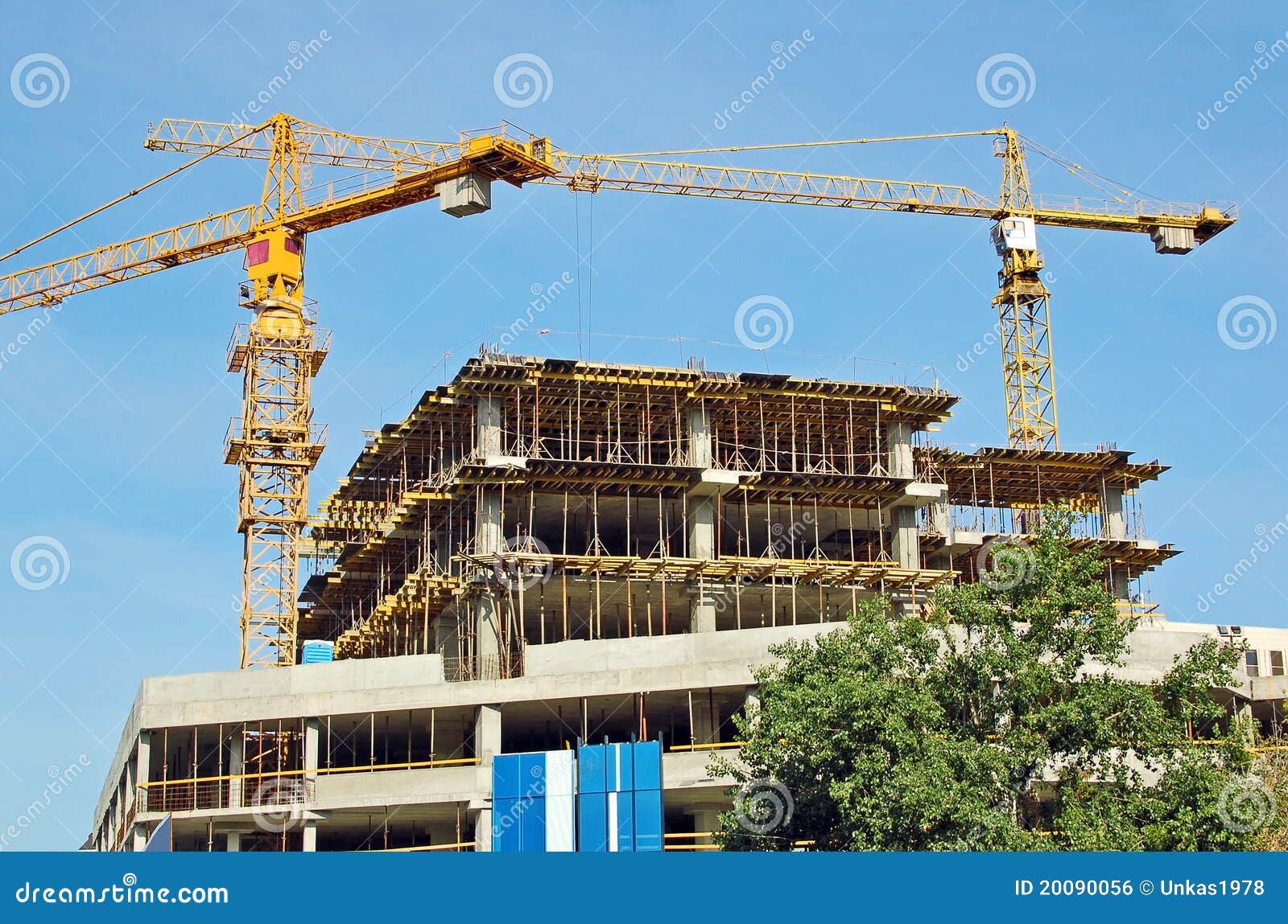 Crane and Highrise Construction Site Stock Photo - Image of mortgage ...