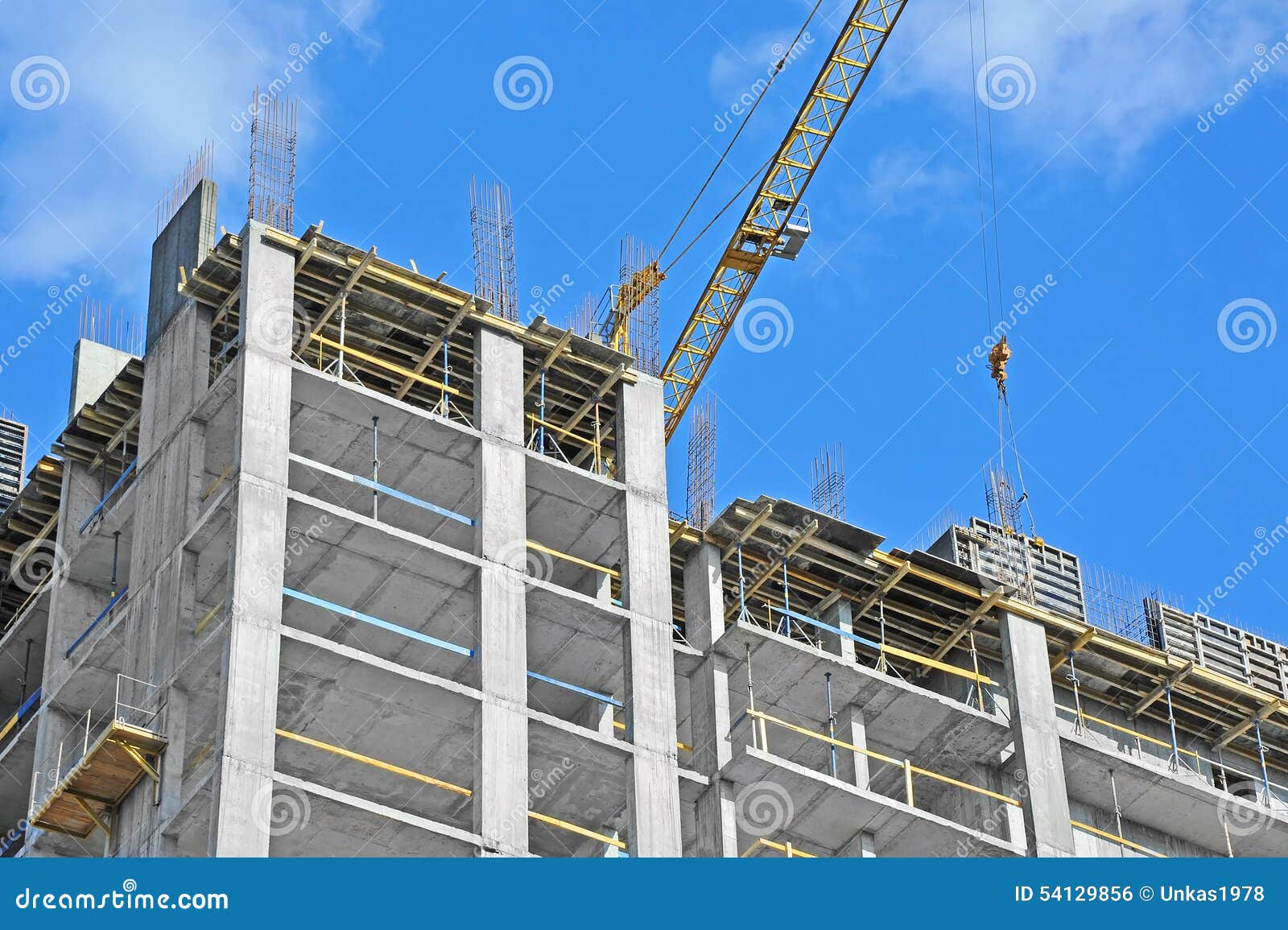 Crane hoisting formwork stock photo. Image of hoist, curb - 54129856