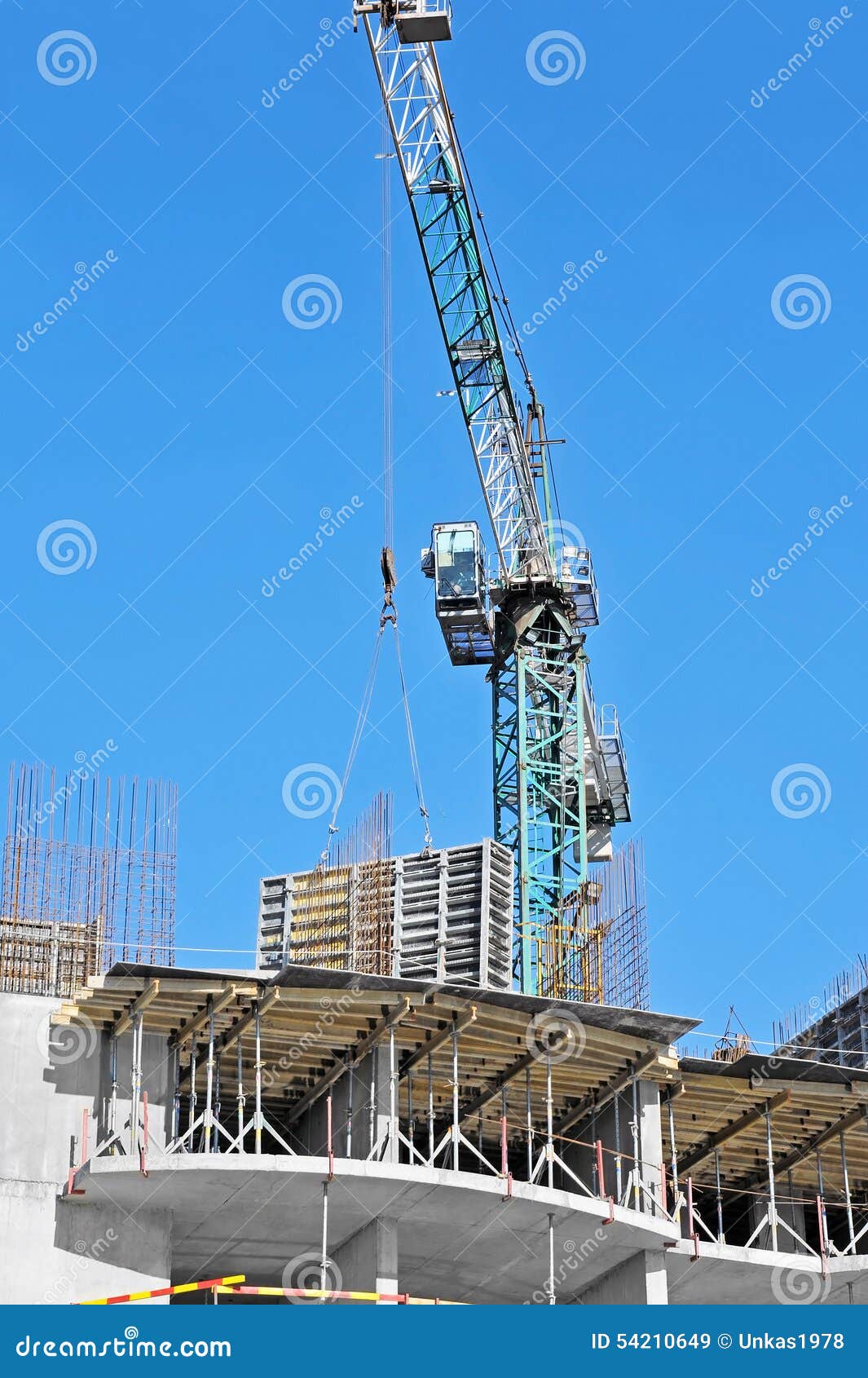 Crane hoisting formwork stock image. Image of home, concrete - 54210649