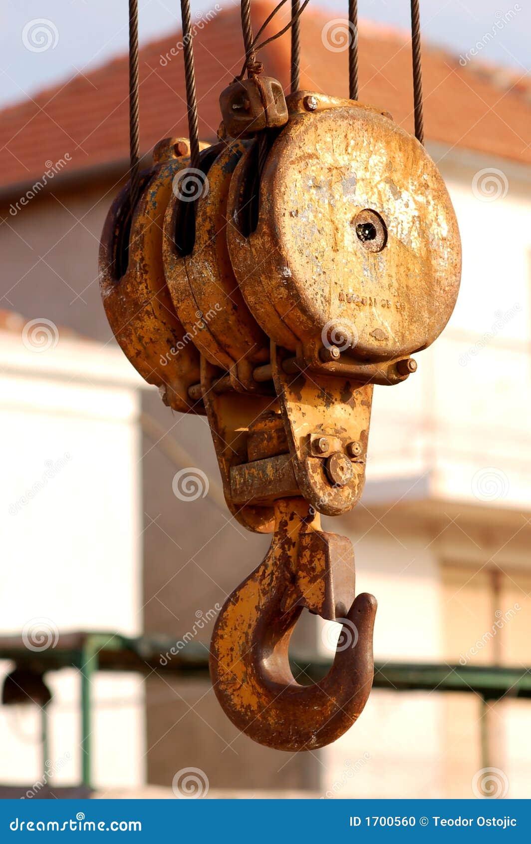 Crane hook stock photo. Image of iron, hoist, heft, building - 1700560