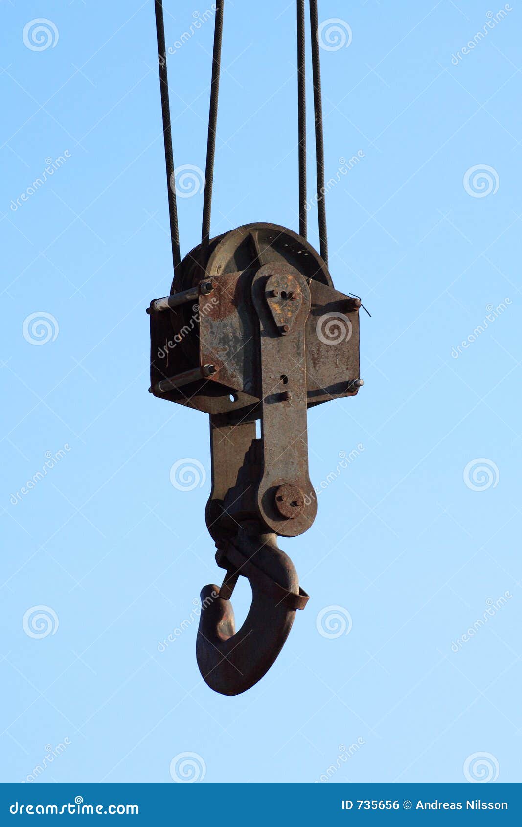 Crane hook stock photo. Image of hook, power, blue, strength - 735656
