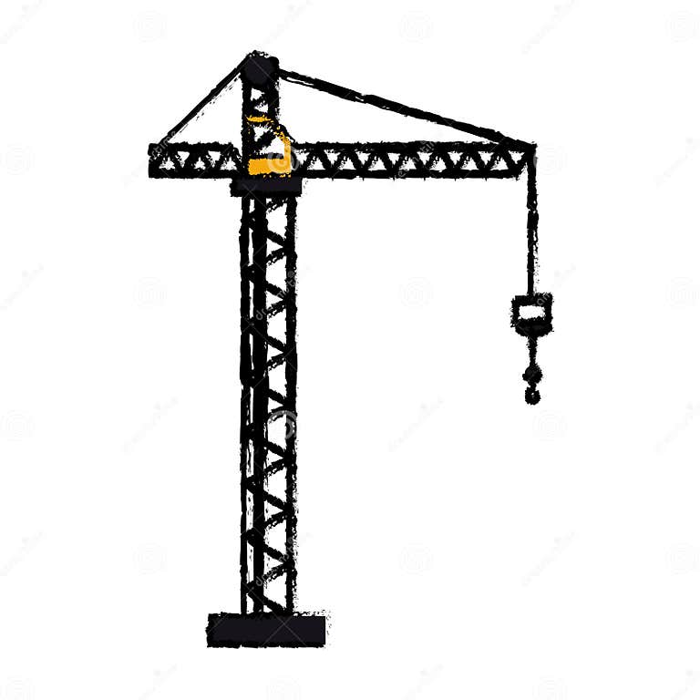 Crane Hook Construction Machine Drawing Stock Vector - Illustration of ...