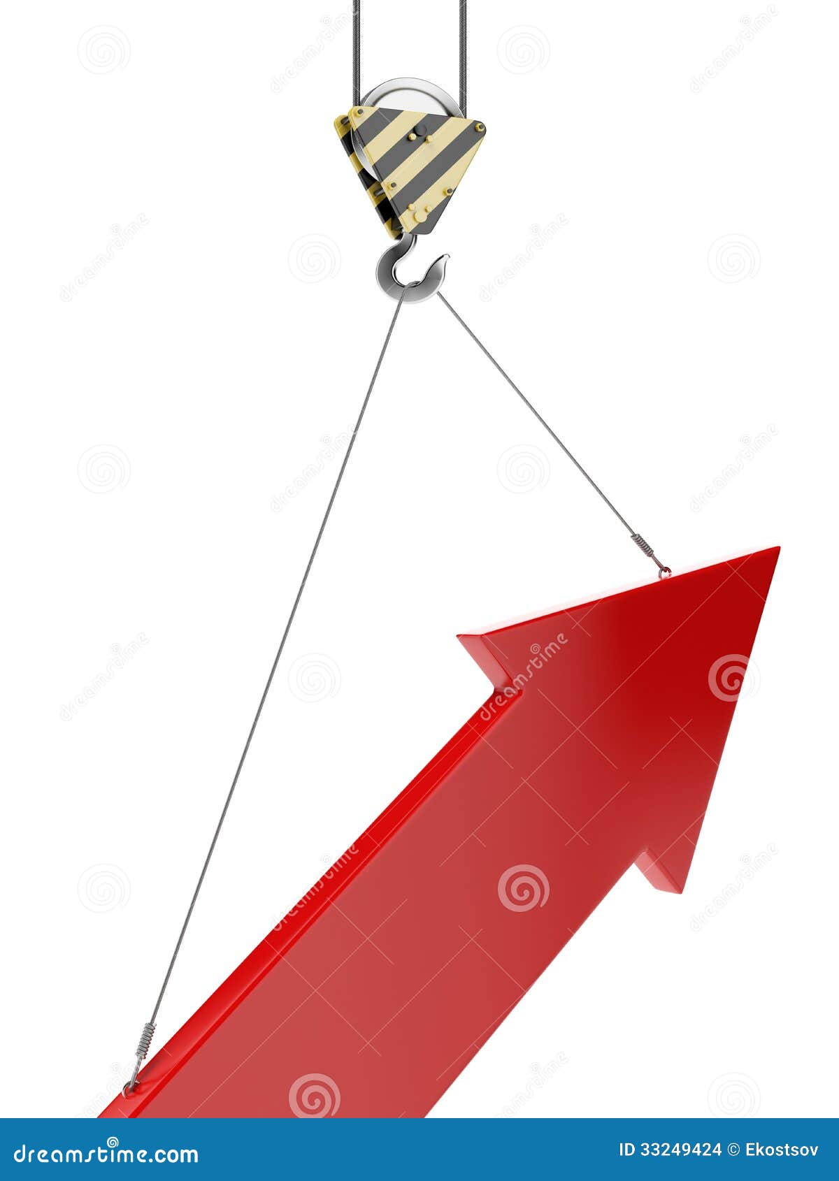 Crane Hook with Growth Arrow Stock Illustration - Illustration of ...