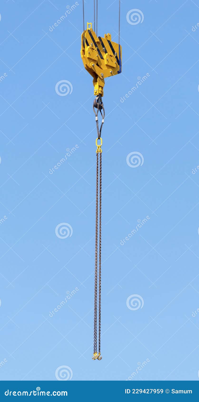 Crane Hook Hanging on Steel Ropes Stock Image - Image of lift, tool ...