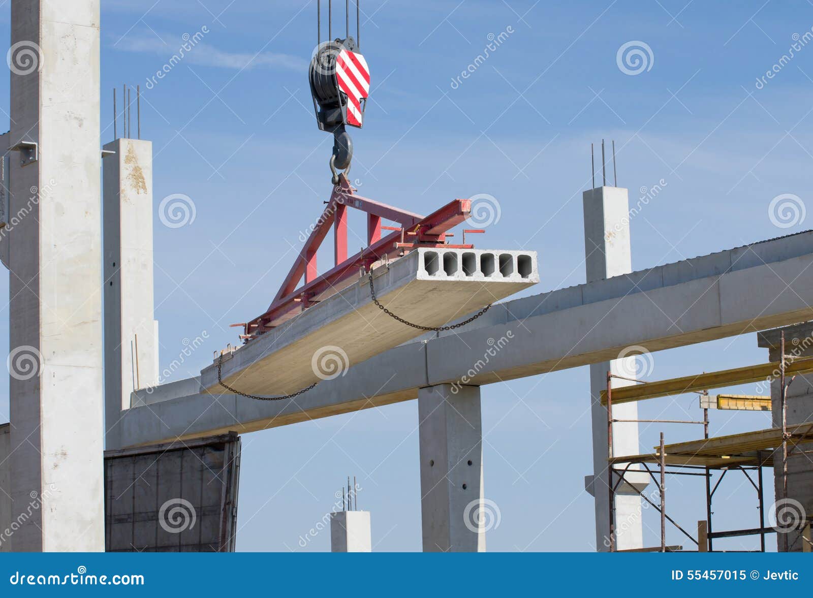 Crane hook holding slab stock image. Image of hoisting - 55457015