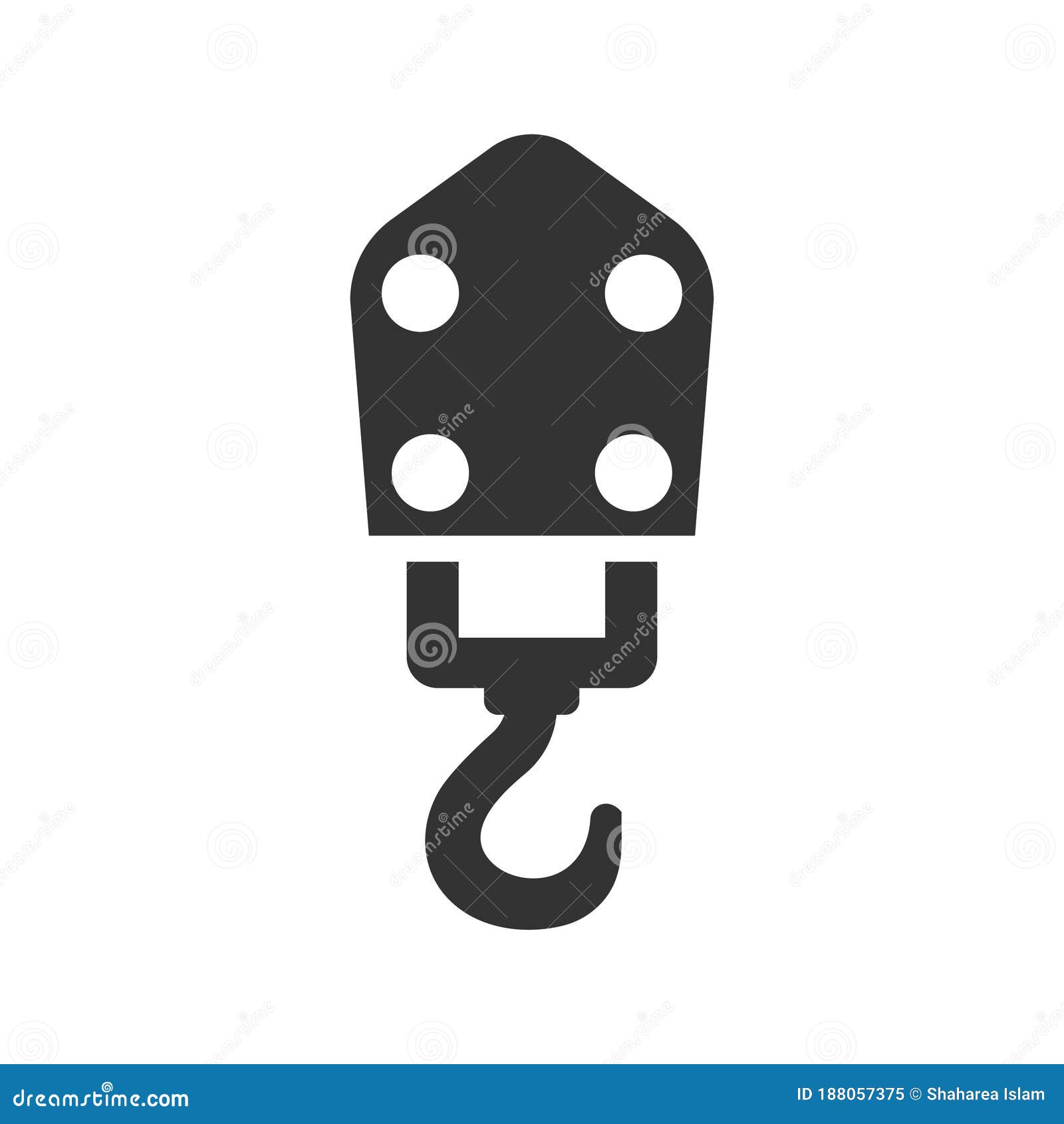Crane, hook icon stock vector. Illustration of lifting - 188057375