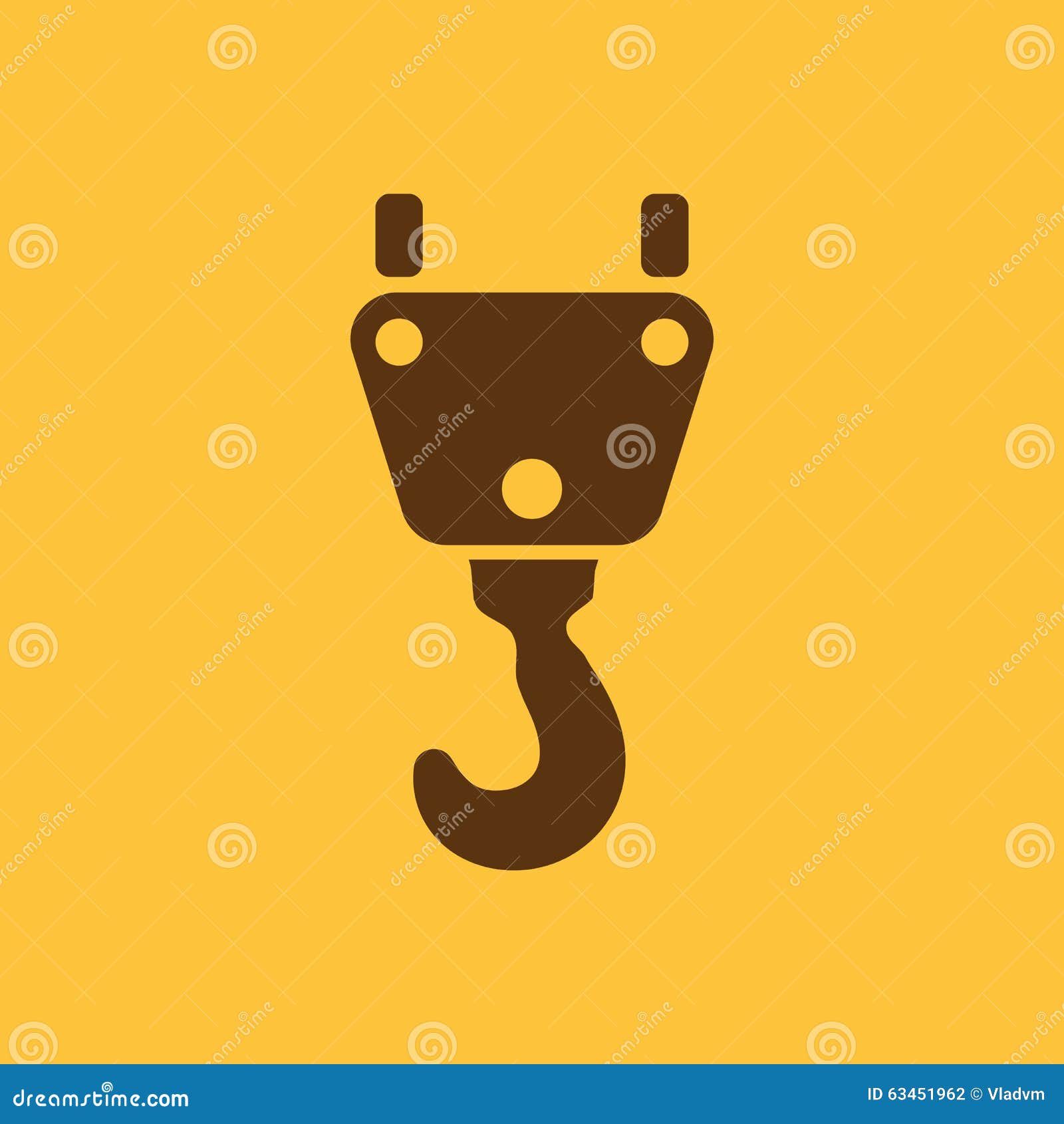 The Crane Hook Icon. Building And Lifting Symbol. Flat Royalty-Free ...