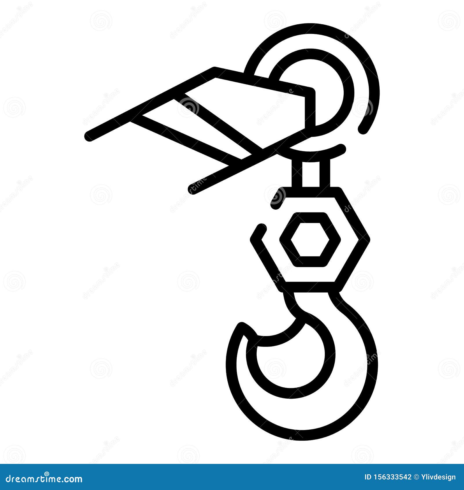 Crane Hook Icon, Outline Style Stock Vector - Illustration of hook ...