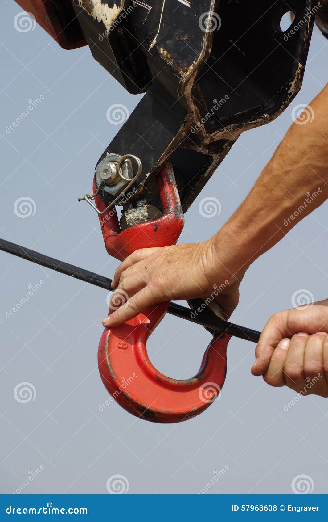 Crane hook stock photo. Image of lifting, machinery, sign - 57963608