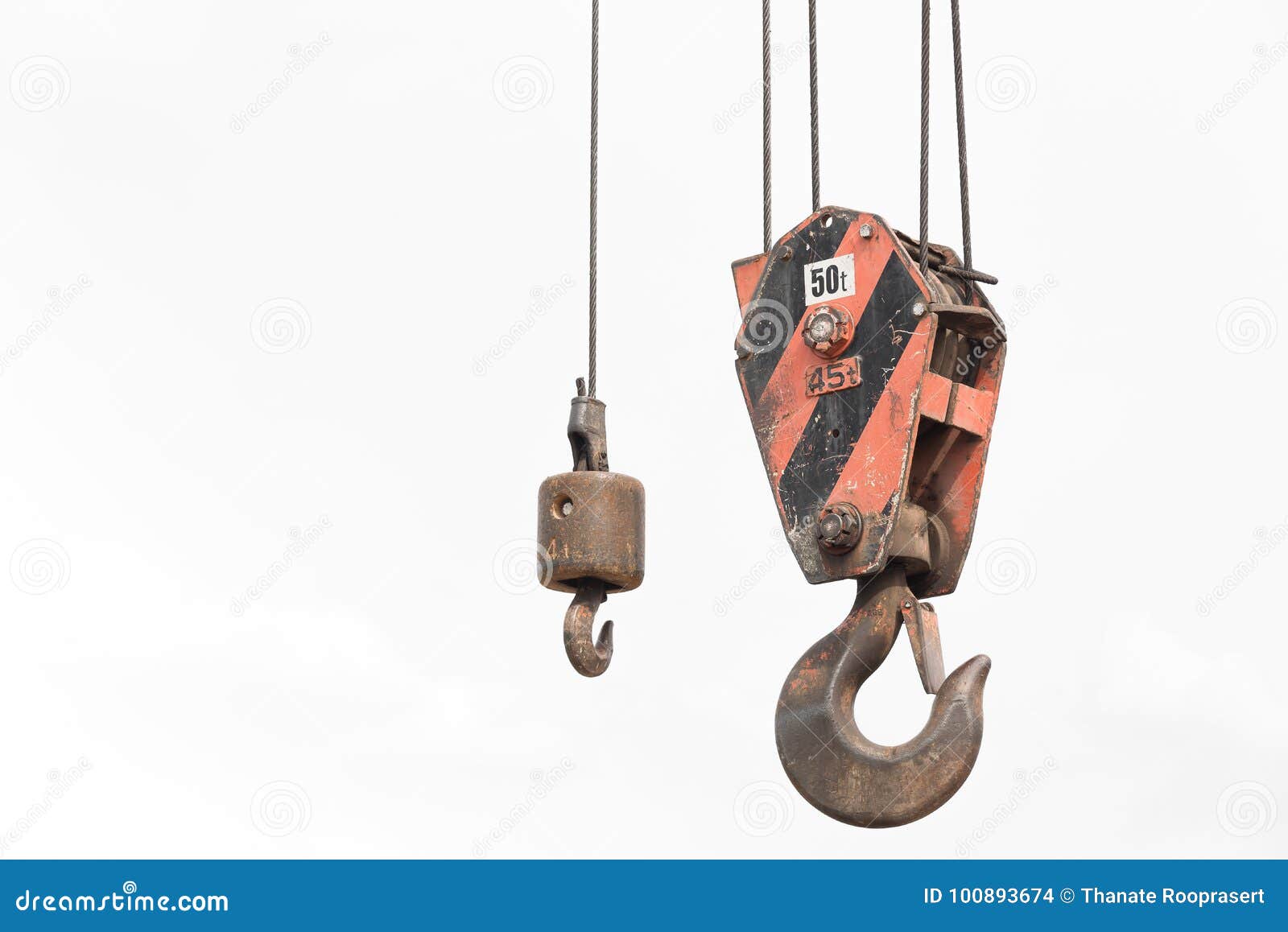 Crane Hook Isolated on White Background. Stock Photo - Image of loading ...