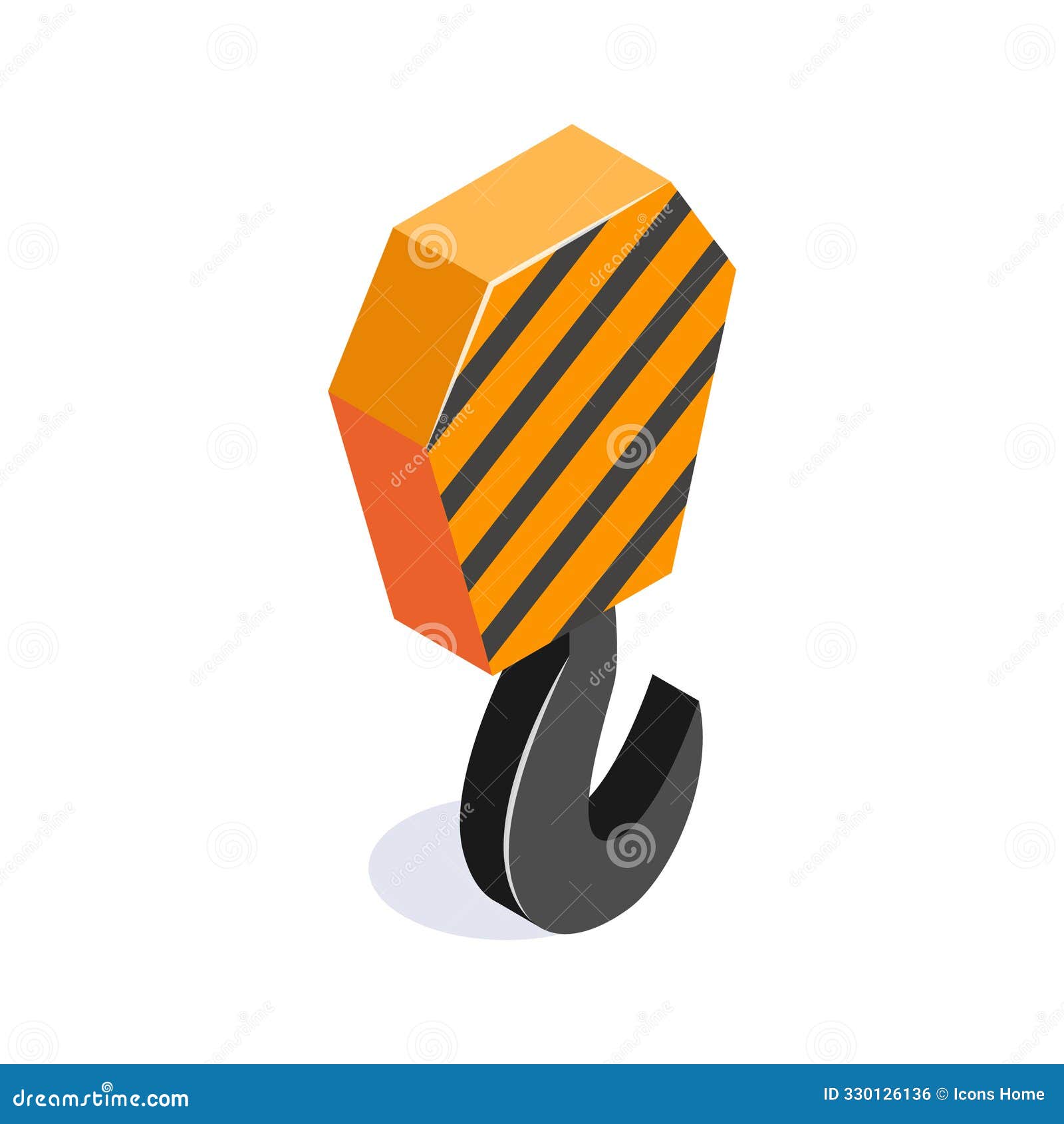 Crane Hook Isometric Vector, a Heavy Duty Hook Used for Lifting ...