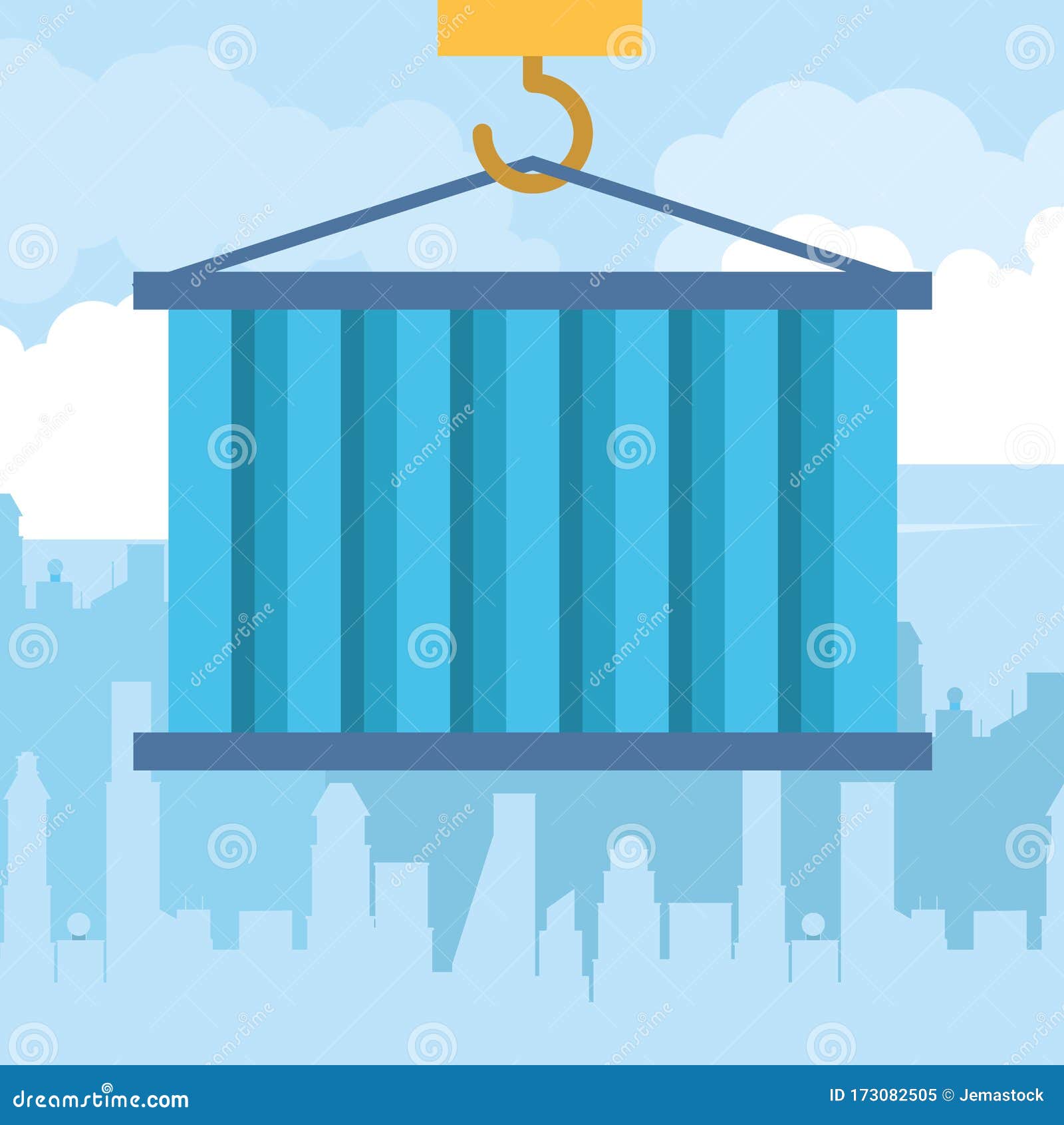 Lifting Container Thin Line Icon, Delivery Symbol, Crane Hook Loading ...