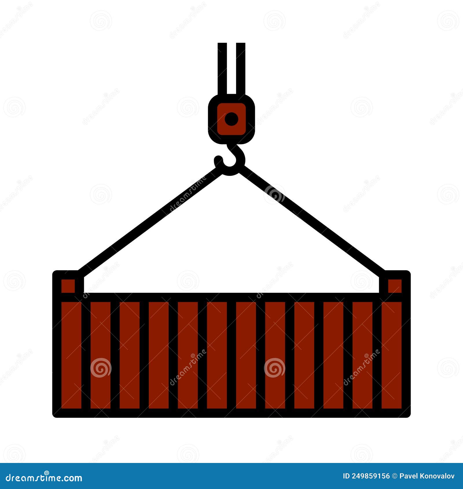 Lifting Container Solid Icon, Delivery Symbol, Crane Hook Loading ...