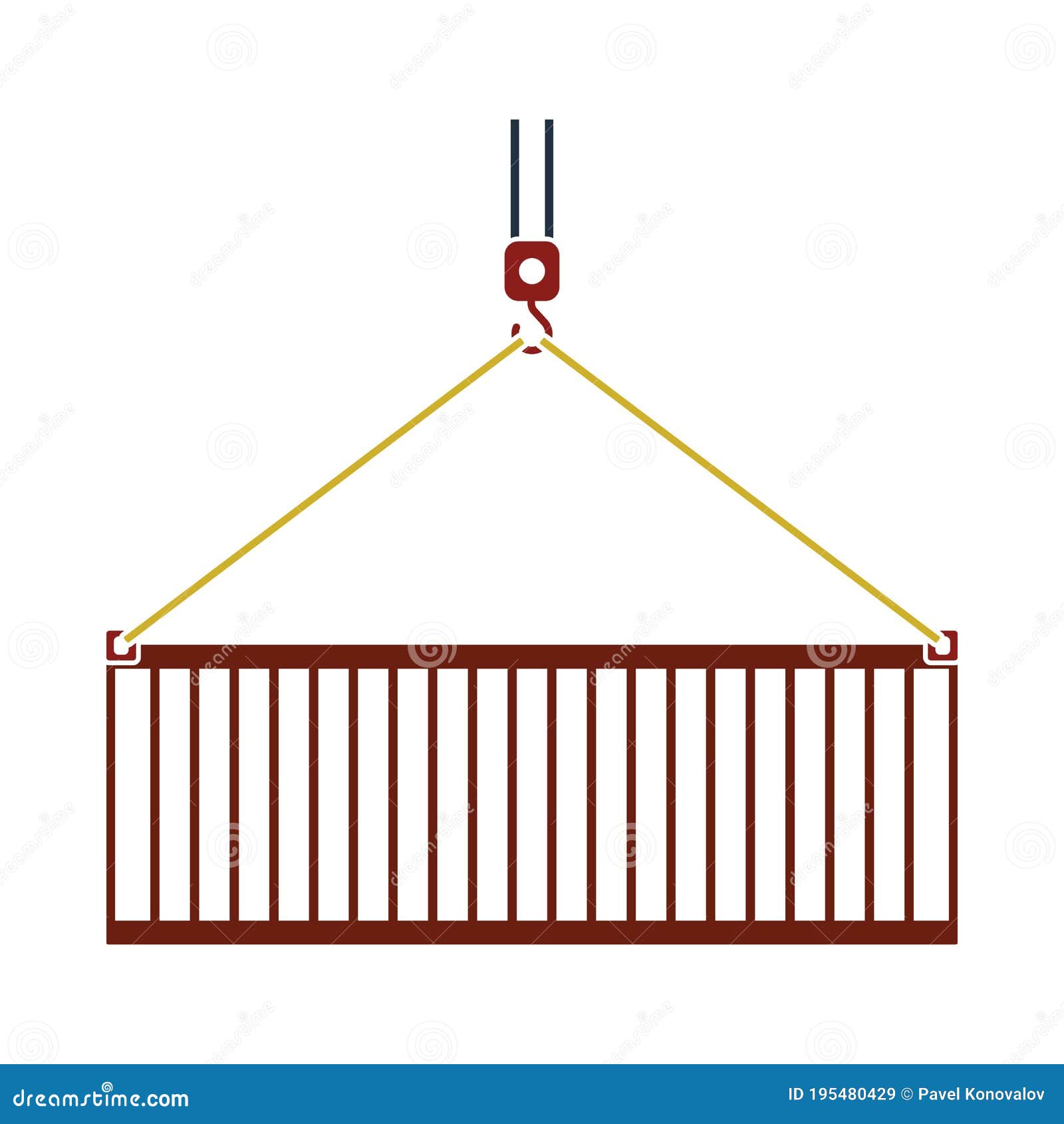 Lifting Container Thin Line Icon, Delivery Symbol, Crane Hook Loading ...