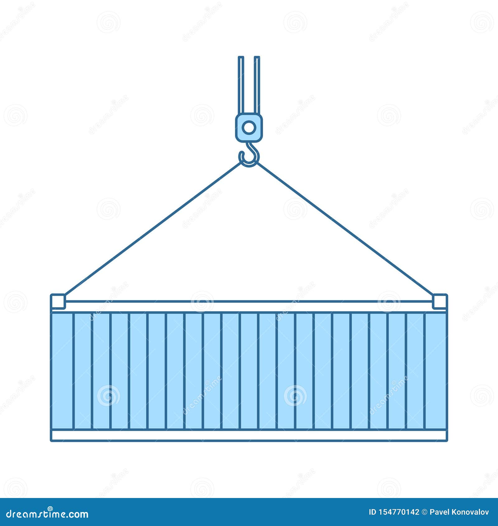 Lifting Container Line Icon, Delivery Symbol, Crane Hook Loading ...