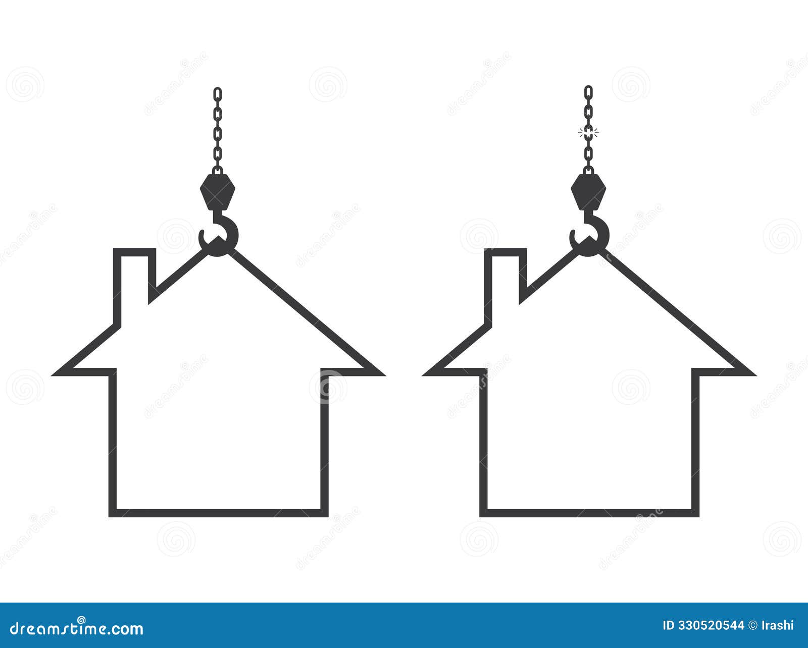 Crane hook lifting house stock vector. Illustration of crane - 330520544