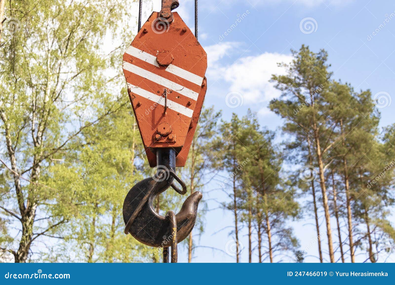 Crane Hook for Lifting Loads. Lifting Device for Stacking Cargo Stock ...