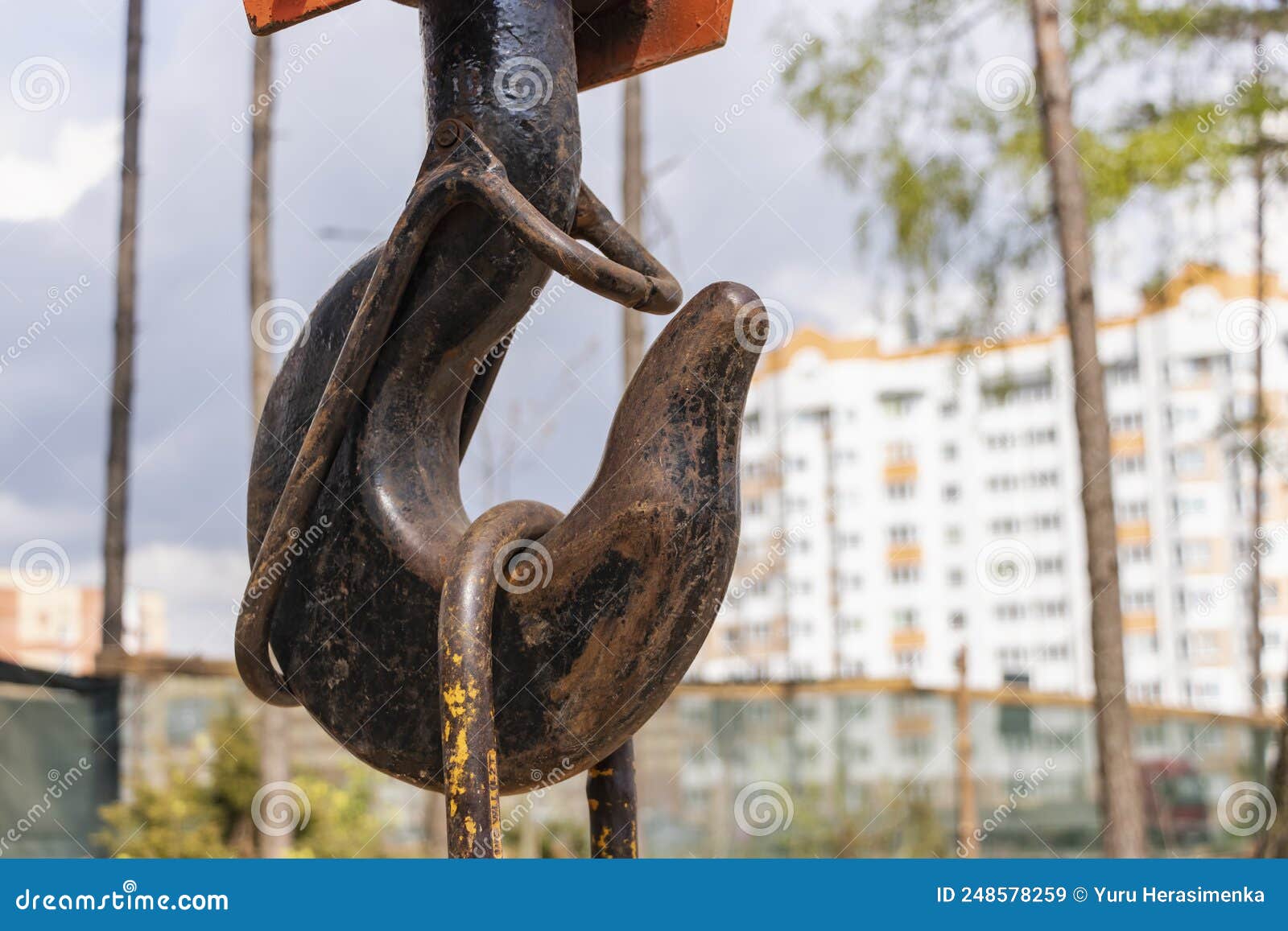 Crane Hook for Lifting Loads. Lifting Device for Stacking Cargo Stock ...