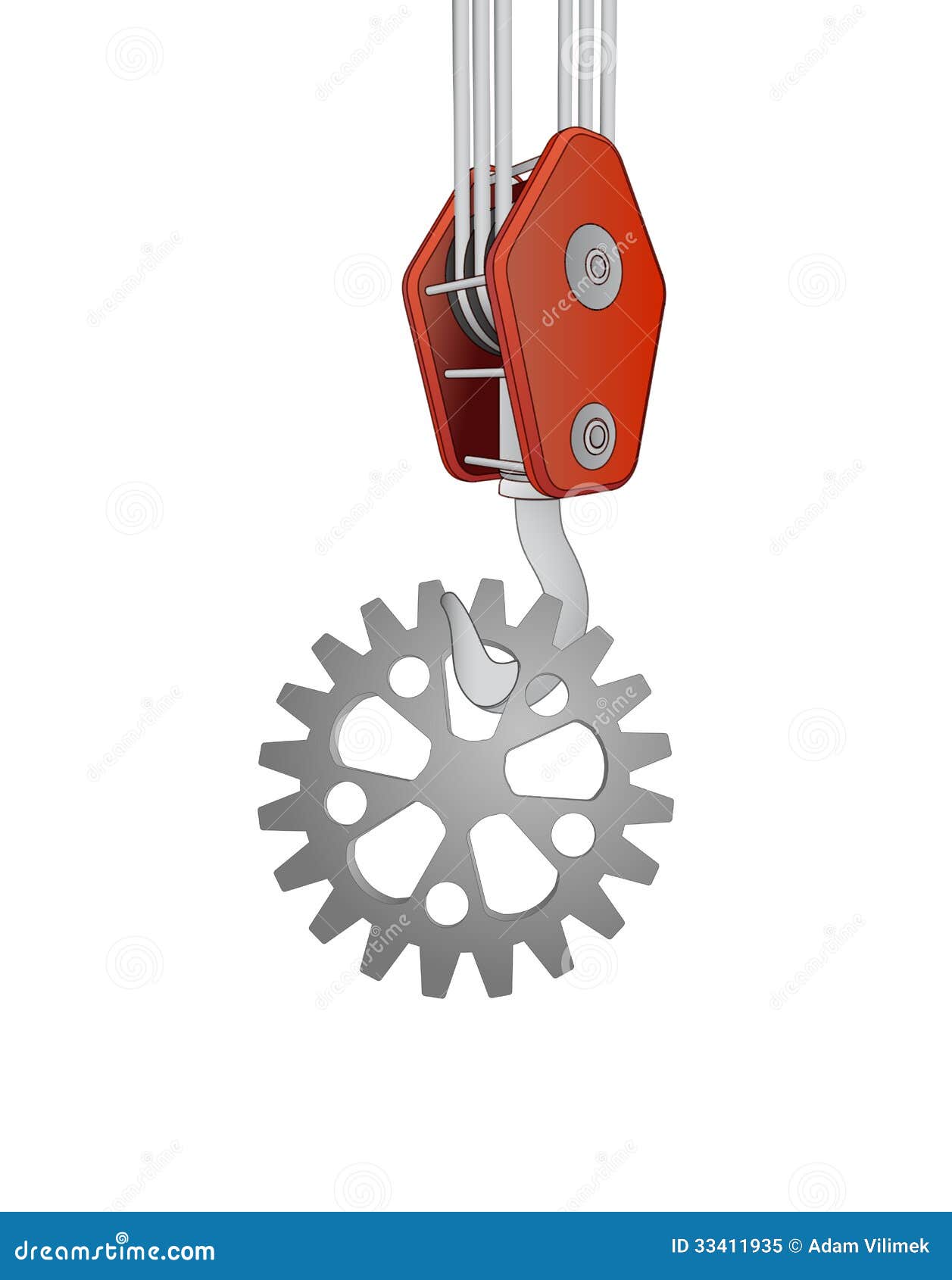 Crane Hook Lifting Steel Cogwheel Stock Illustration - Illustration of ...