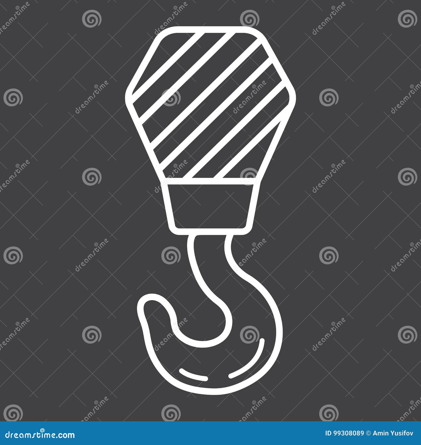 Crane Hook Line Icon, Build and Repair Stock Vector - Illustration of ...