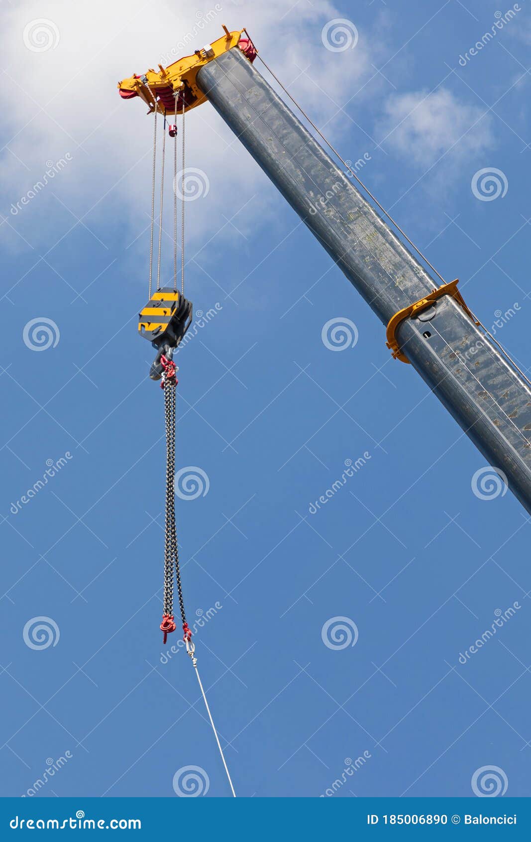 Crane Hook stock photo. Image of boom, chains, heavy - 185006890