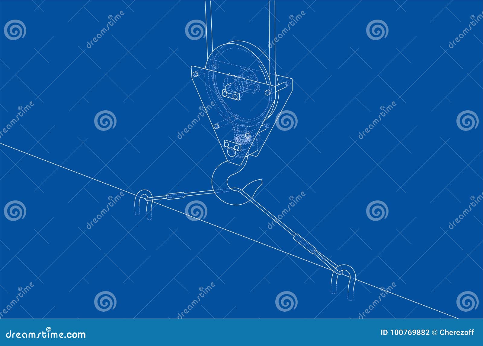 Crane Hook with Plate. Vector Stock Vector - Illustration of machine ...