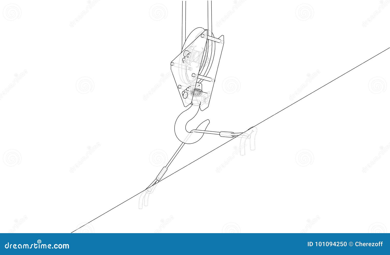 Crane Hook with Plate. Vector Stock Vector - Illustration of drawing ...