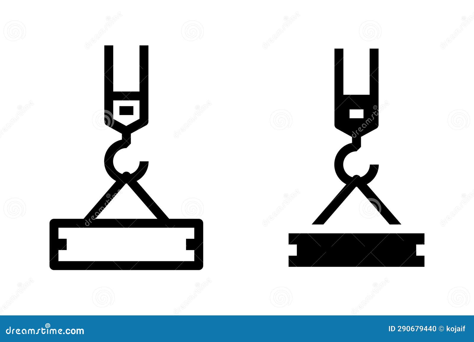 Crane Hook Vector Icon Set. Tower Crane Symbol Stock Illustration ...