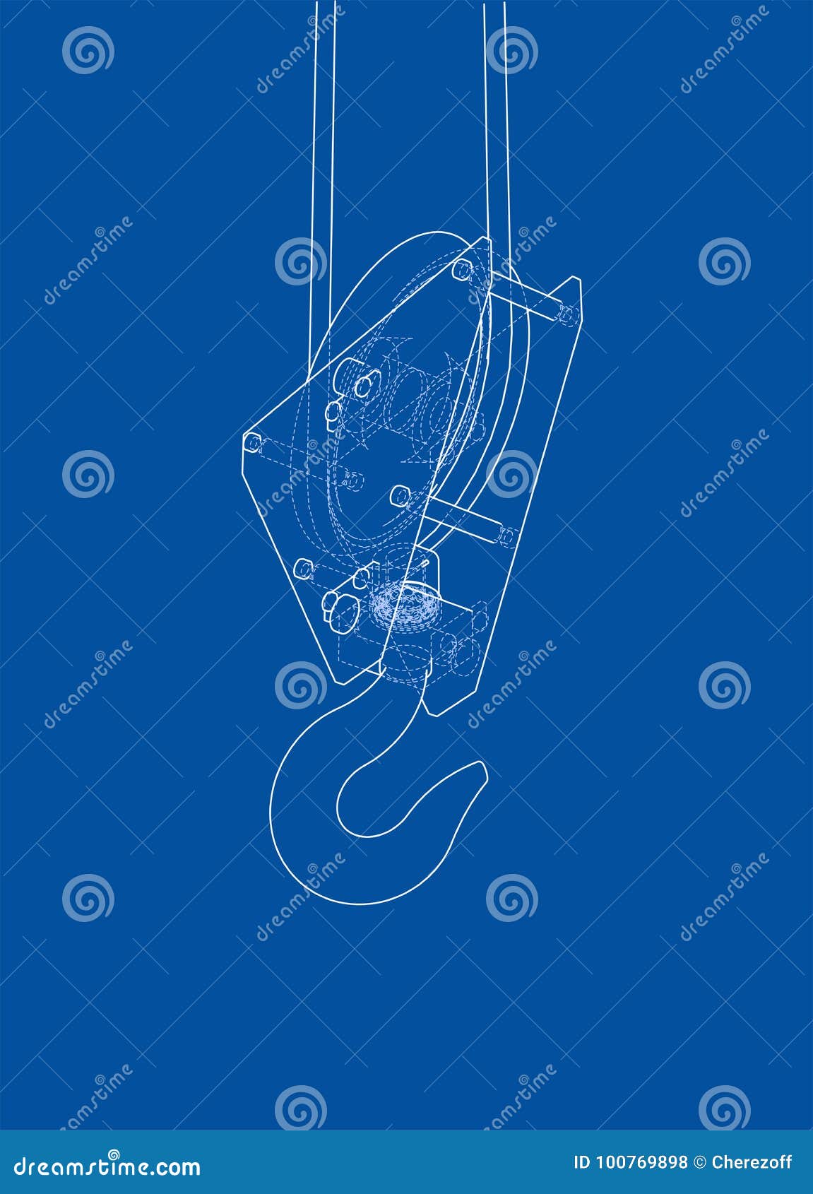 Crane hook. Vector stock vector. Illustration of project - 100769898