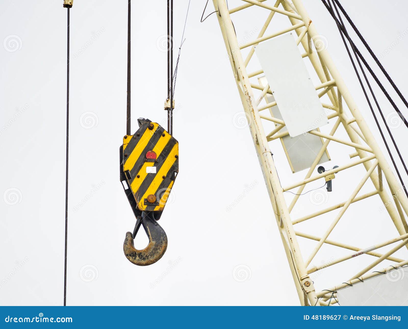 Crane hook on white stock image. Image of machine, steel - 48189627