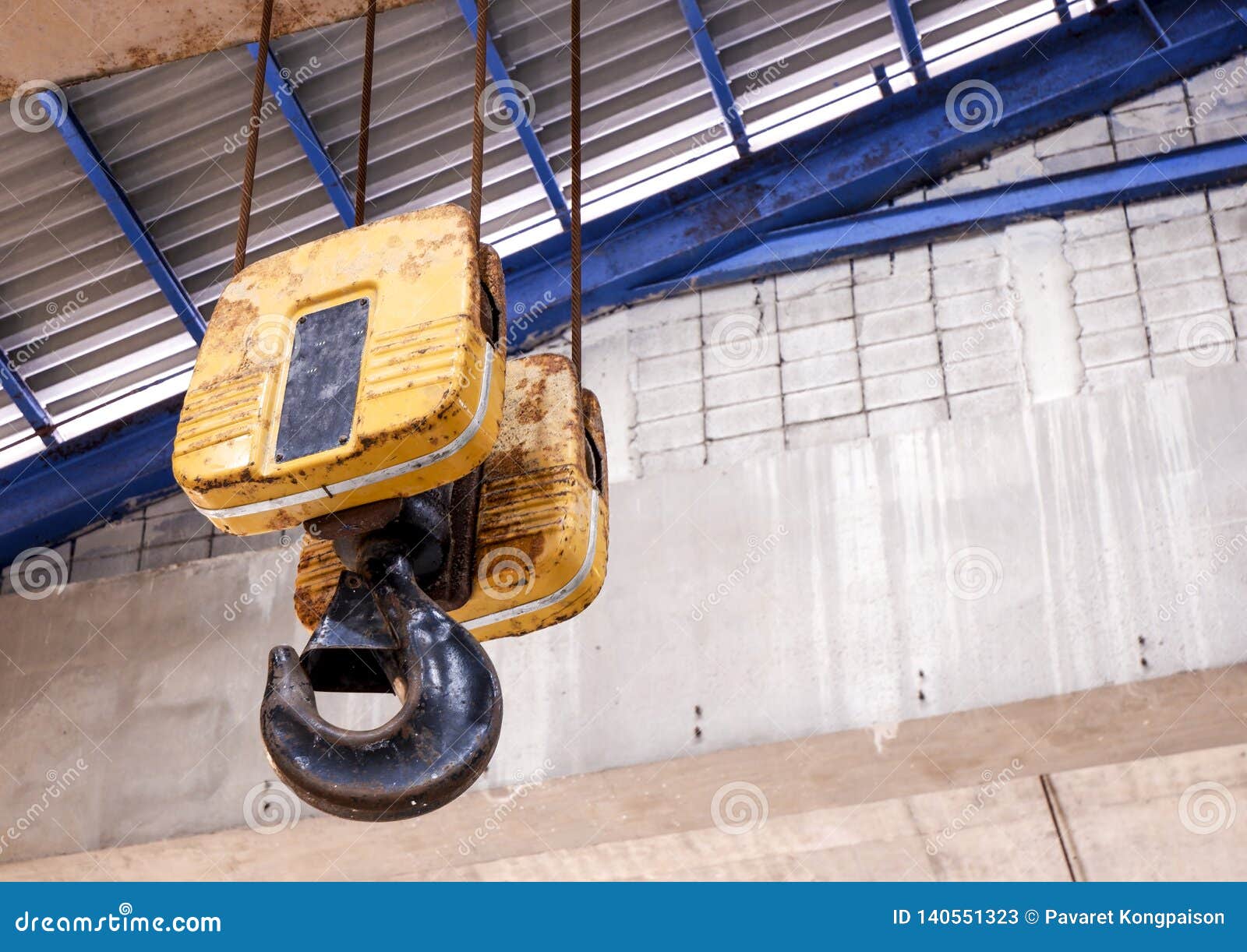 Crane Hooks for Lifting Cranes in Factories Stock Image - Image of ...