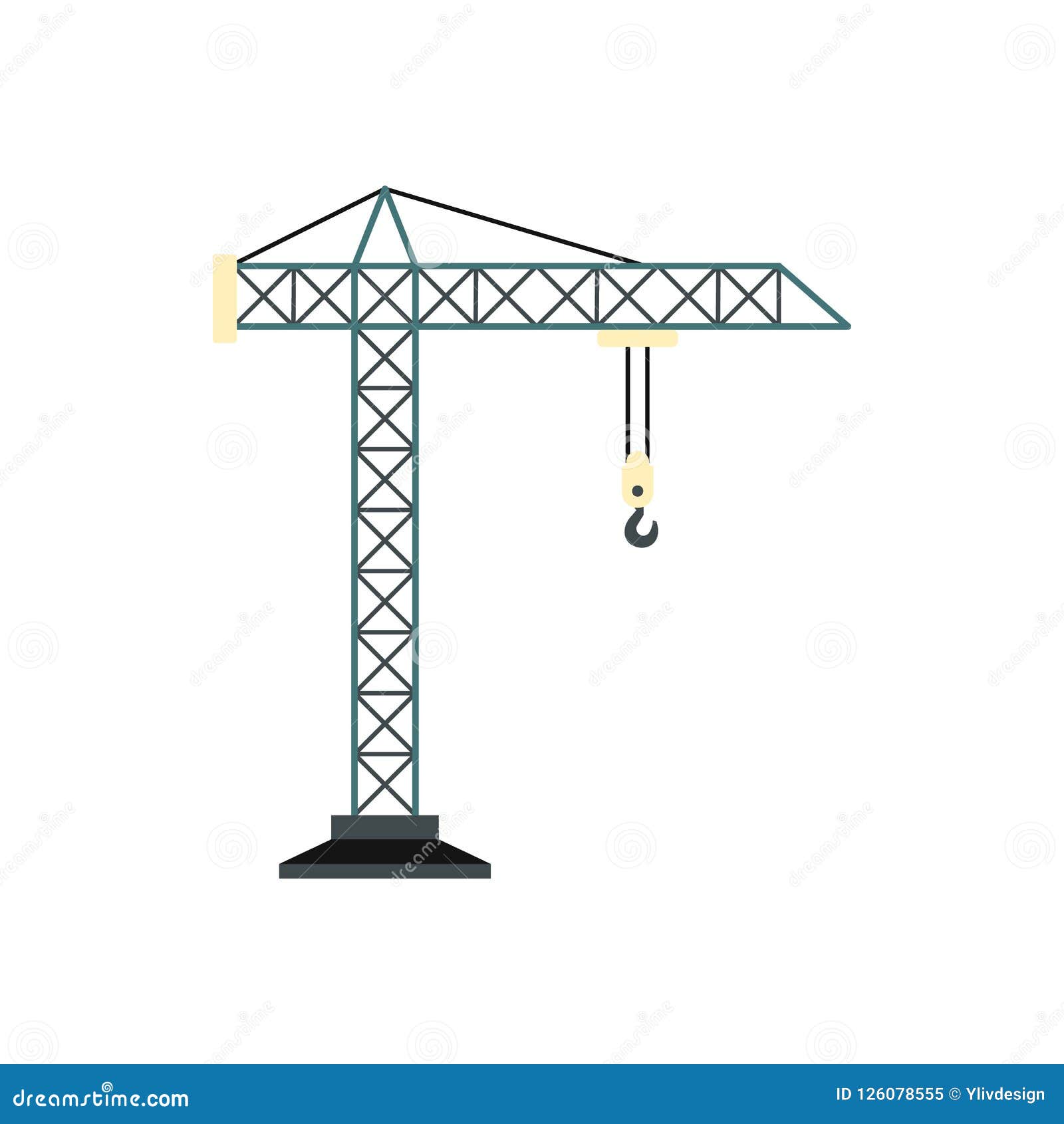 Crane icon, flat style stock illustration. Illustration of construction ...