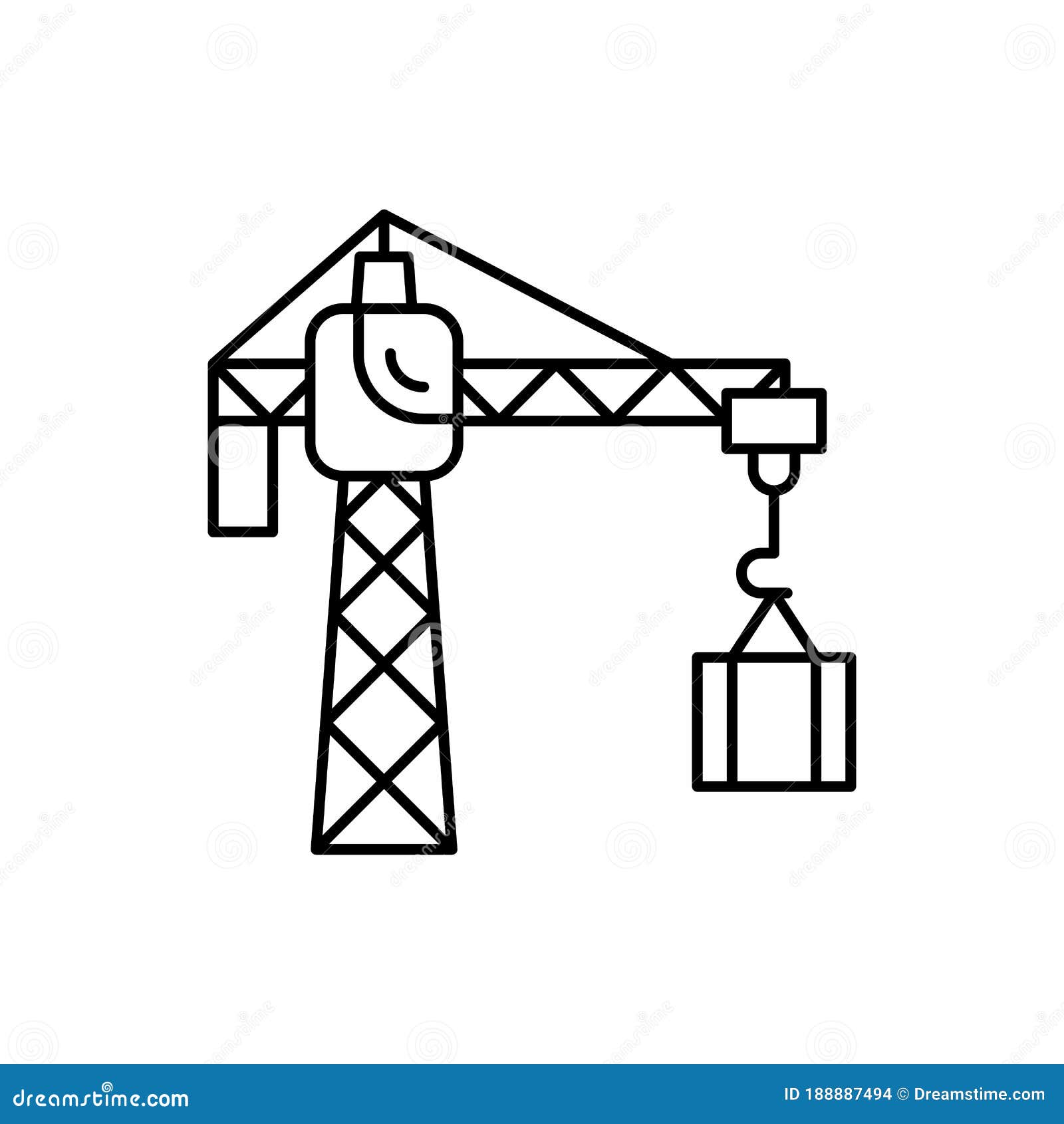 Crane Icon. Simple Line, Outline Vector Elements of Construction Tool ...