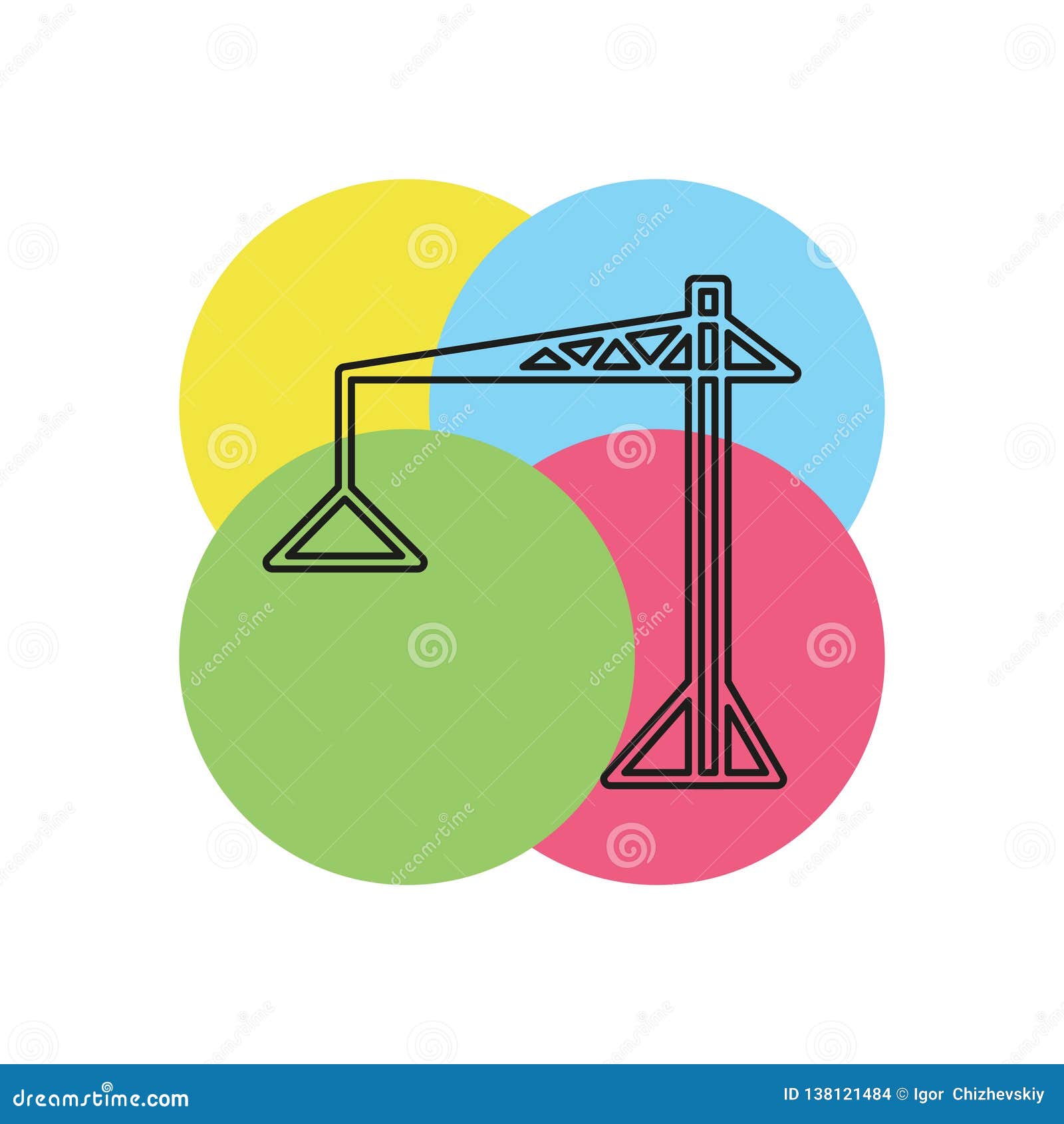 Crane Icon - Vector Construction Crane Stock Illustration ...
