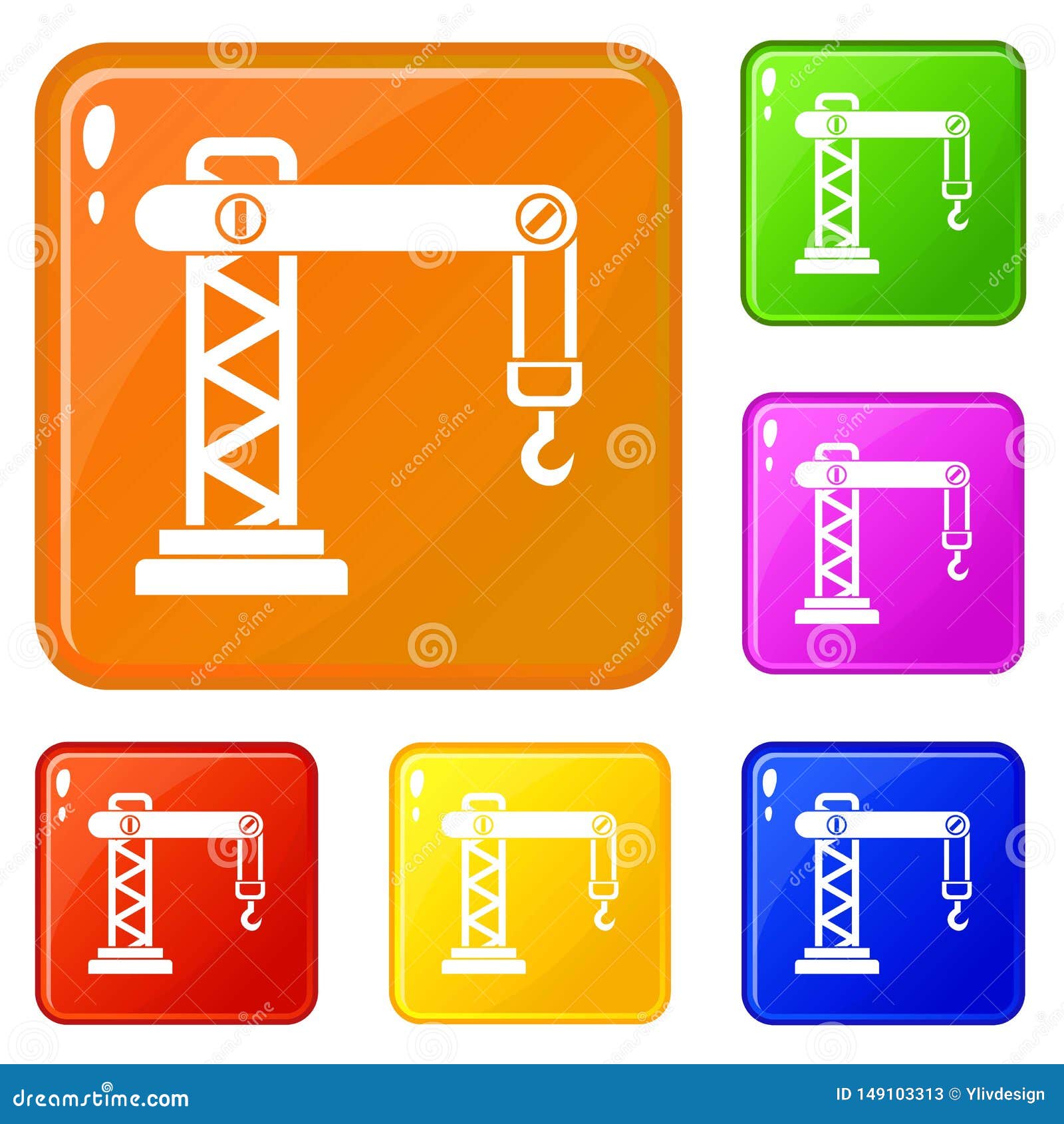 Crane Icons Set Vector Color Stock Vector - Illustration of mobile ...