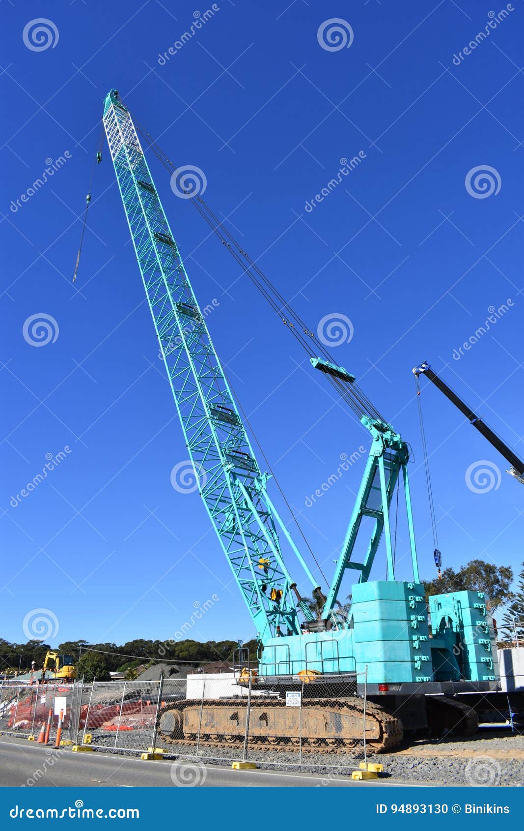 Crane stock photo. Image of large, blue, lines, machinery - 94893130